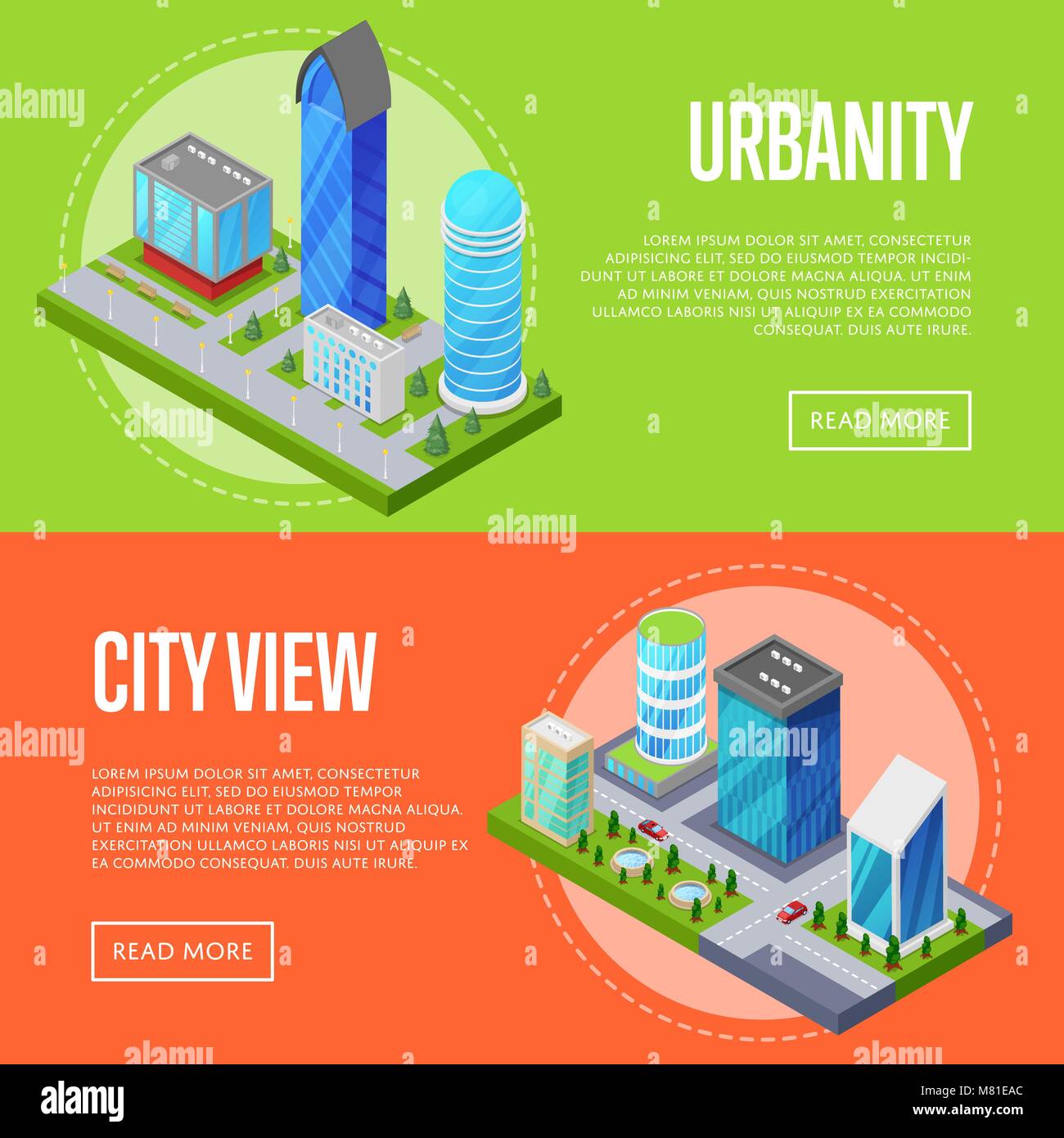 Modern urban life banners set Stock Vector Image & Art - Alamy