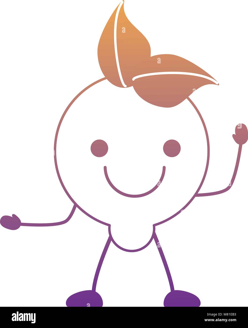 kawaii happy lemon icon over white background, colorful design. vector ...