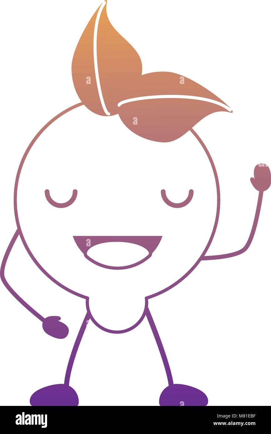 kawaii happy lemon icon over white background, colorful design. vector ...