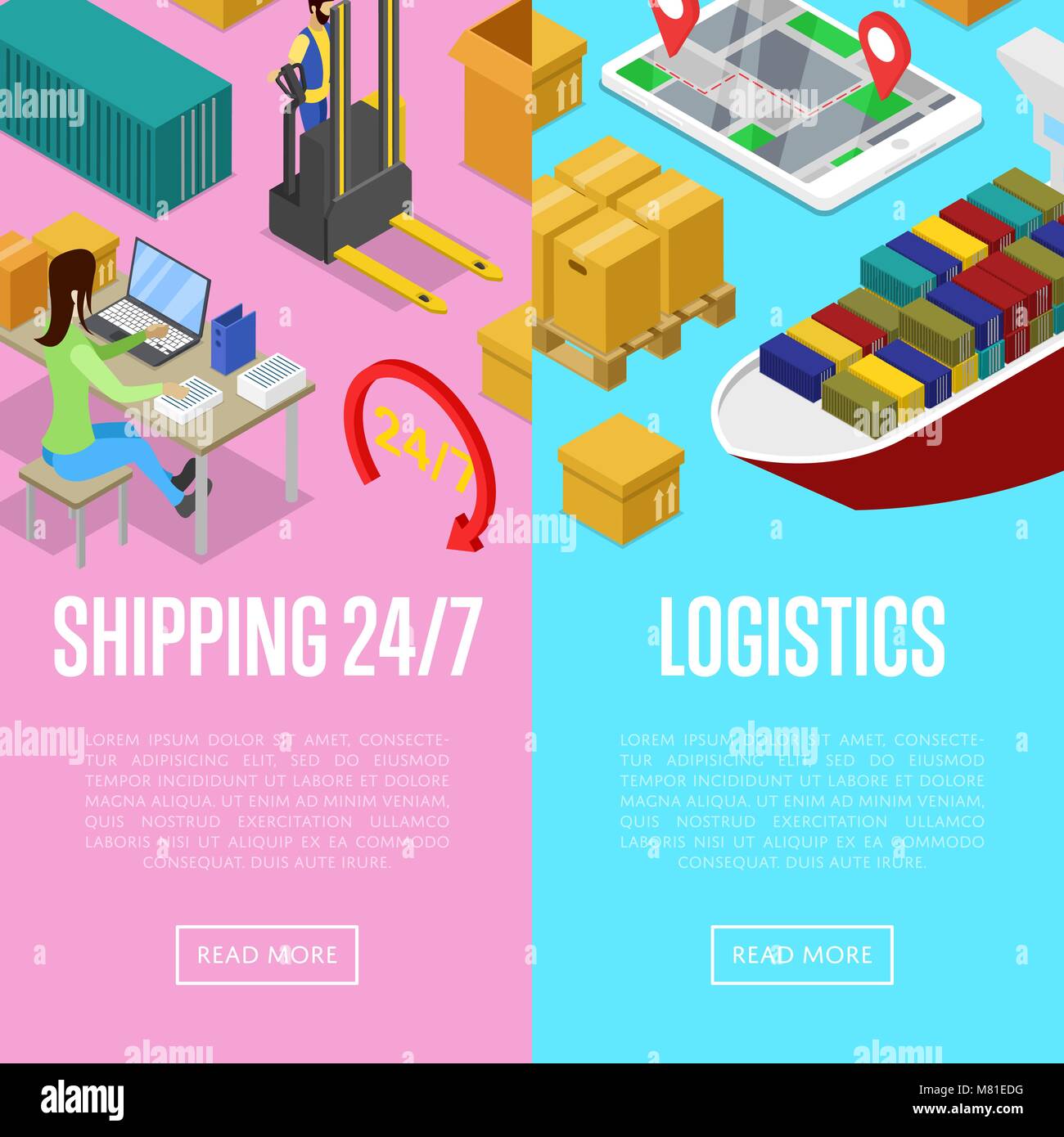 Shipping posters Stock Vector Images - Alamy
