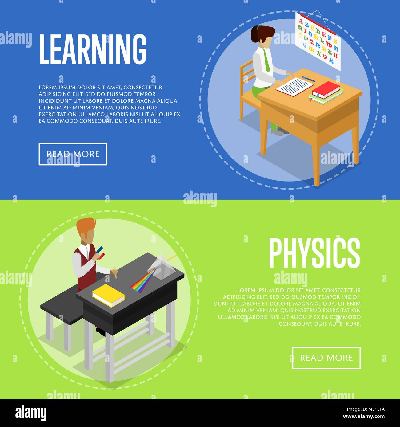 Physics and language studying at school Stock Vector Image & Art - Alamy