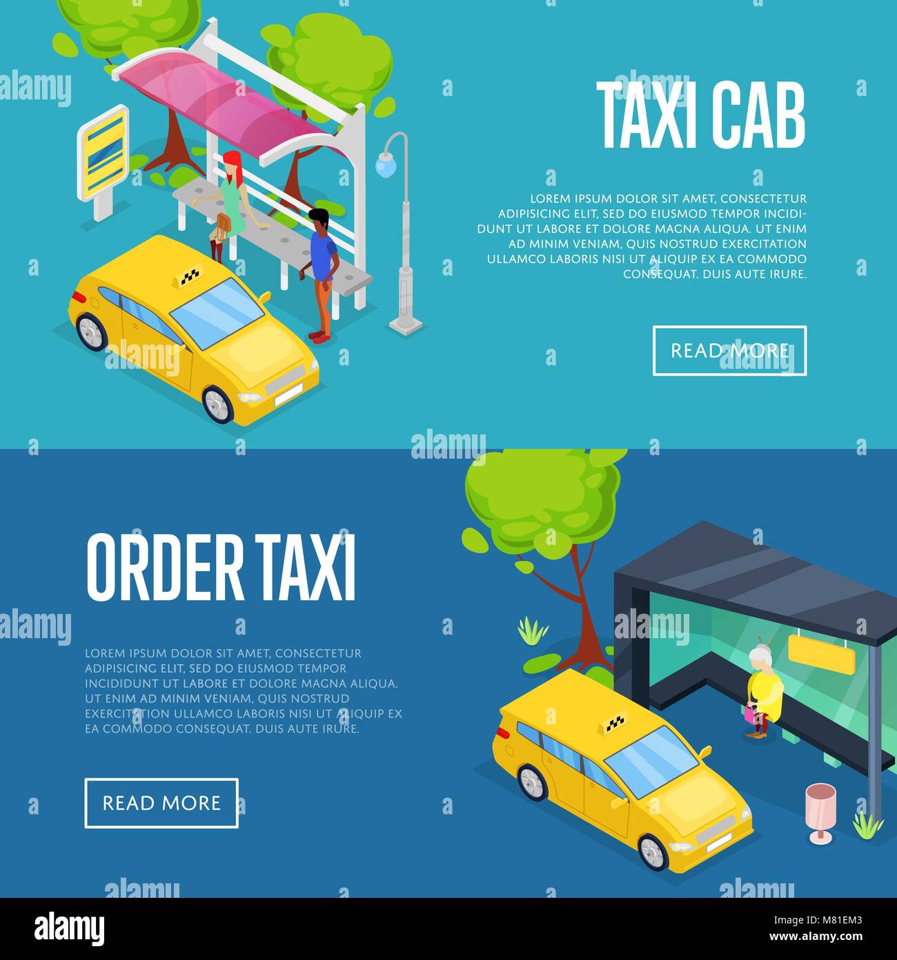 Order taxi isometric 3D posters Stock Vector Image & Art - Alamy