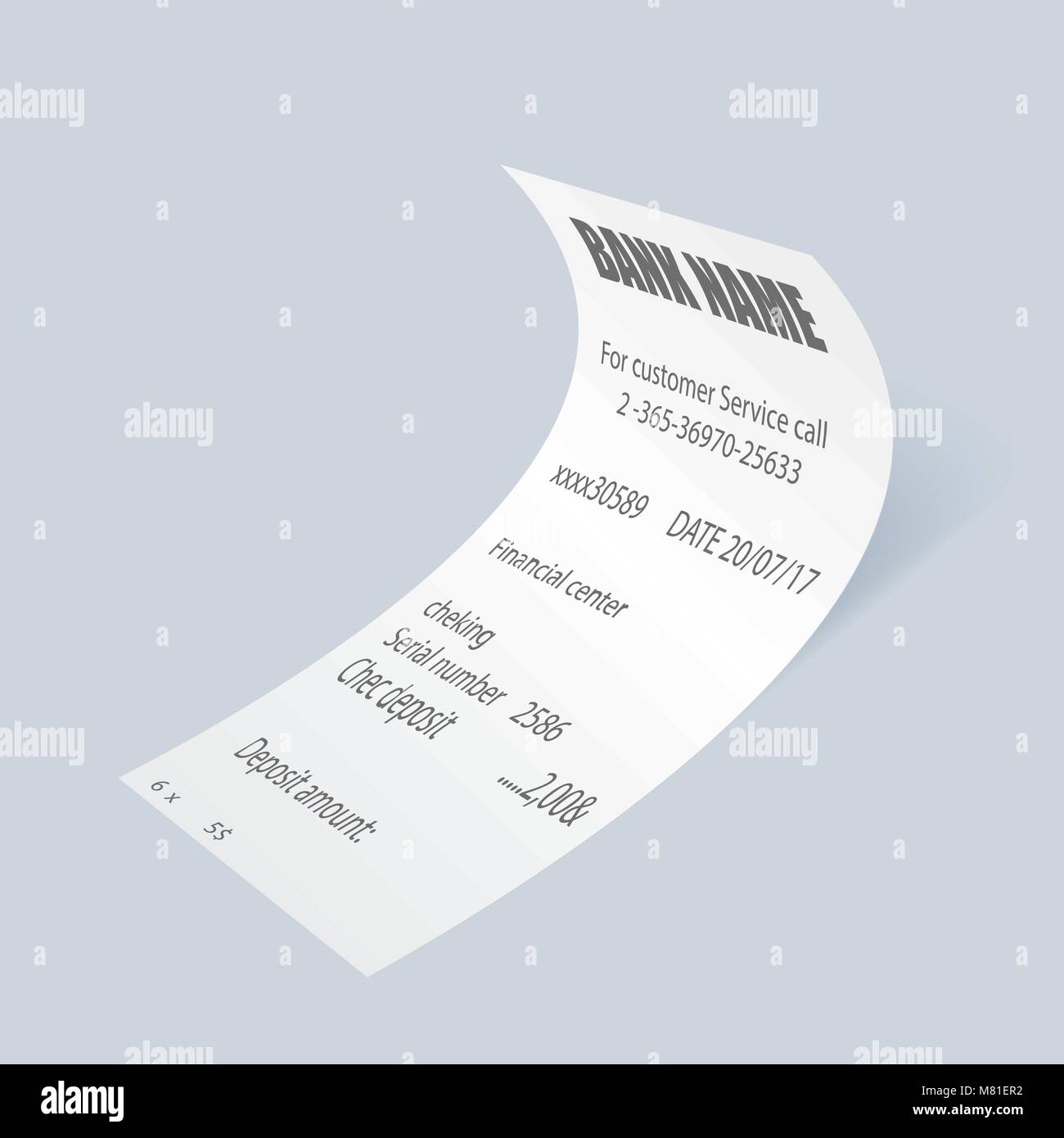 Paper supermarket bill vector element Stock Vector Image & Art - Alamy