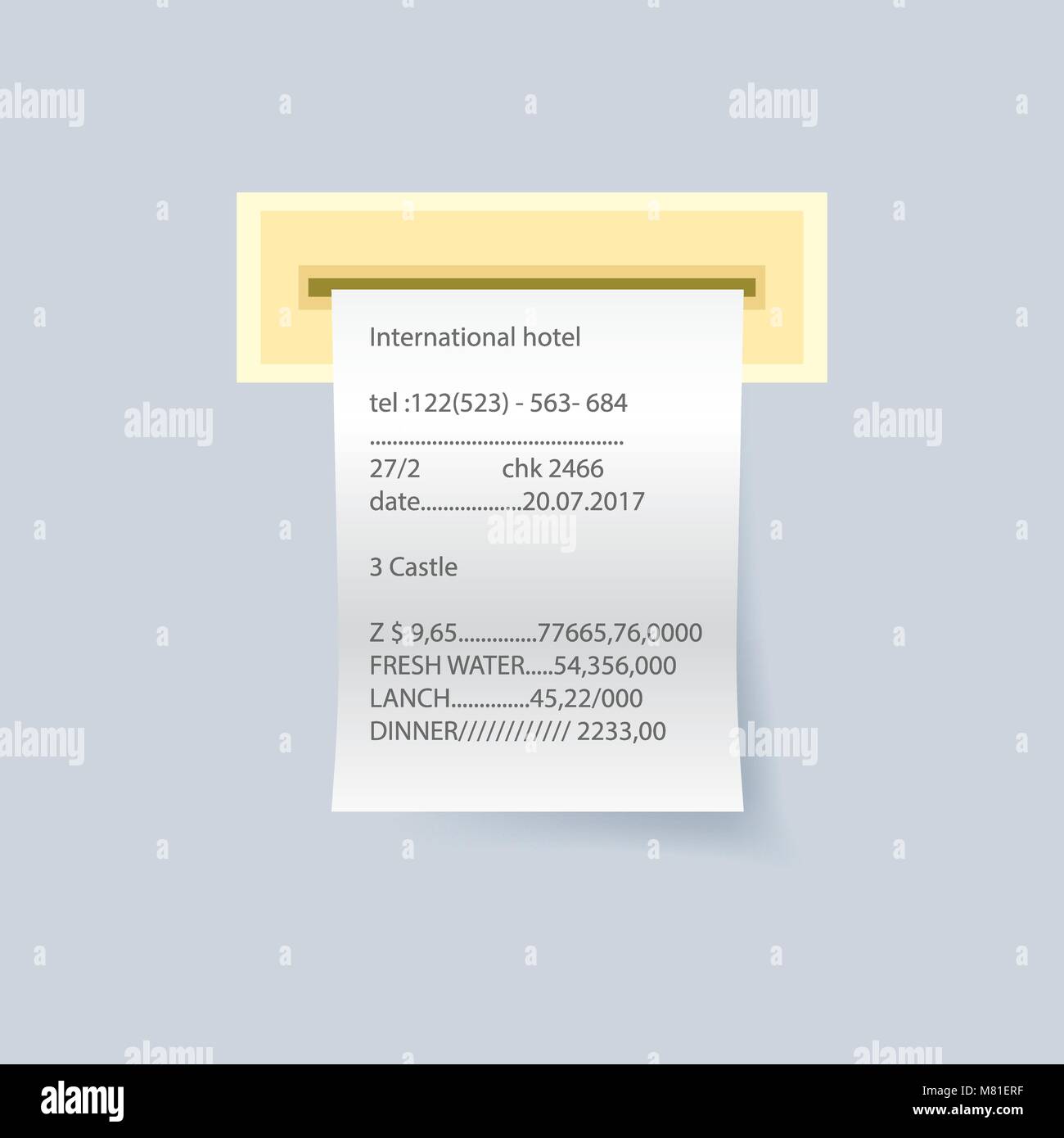 Bank paper print check vector element Stock Vector Image & Art - Alamy