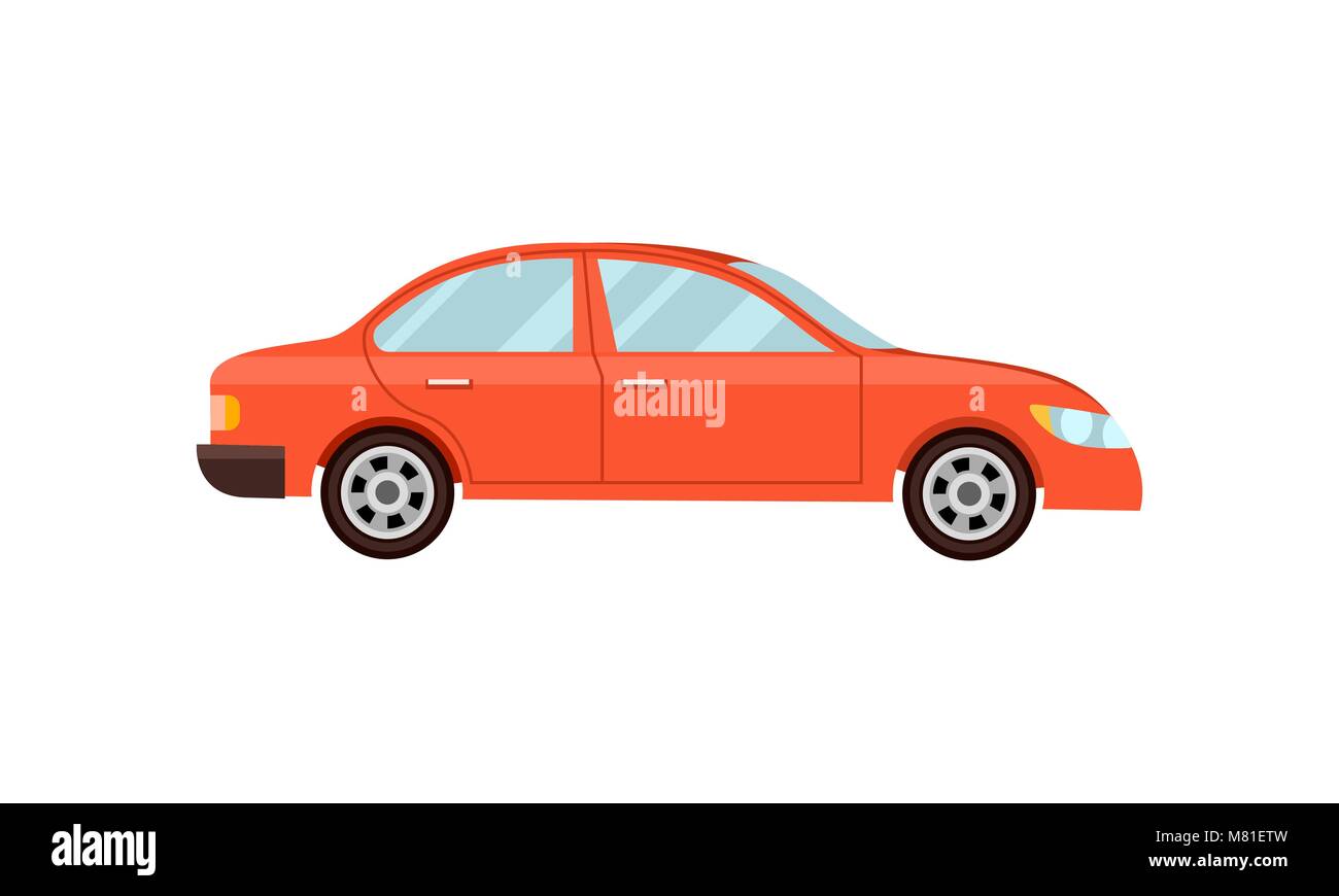 Modern red car isolated vector illustration Stock Vector Image & Art ...