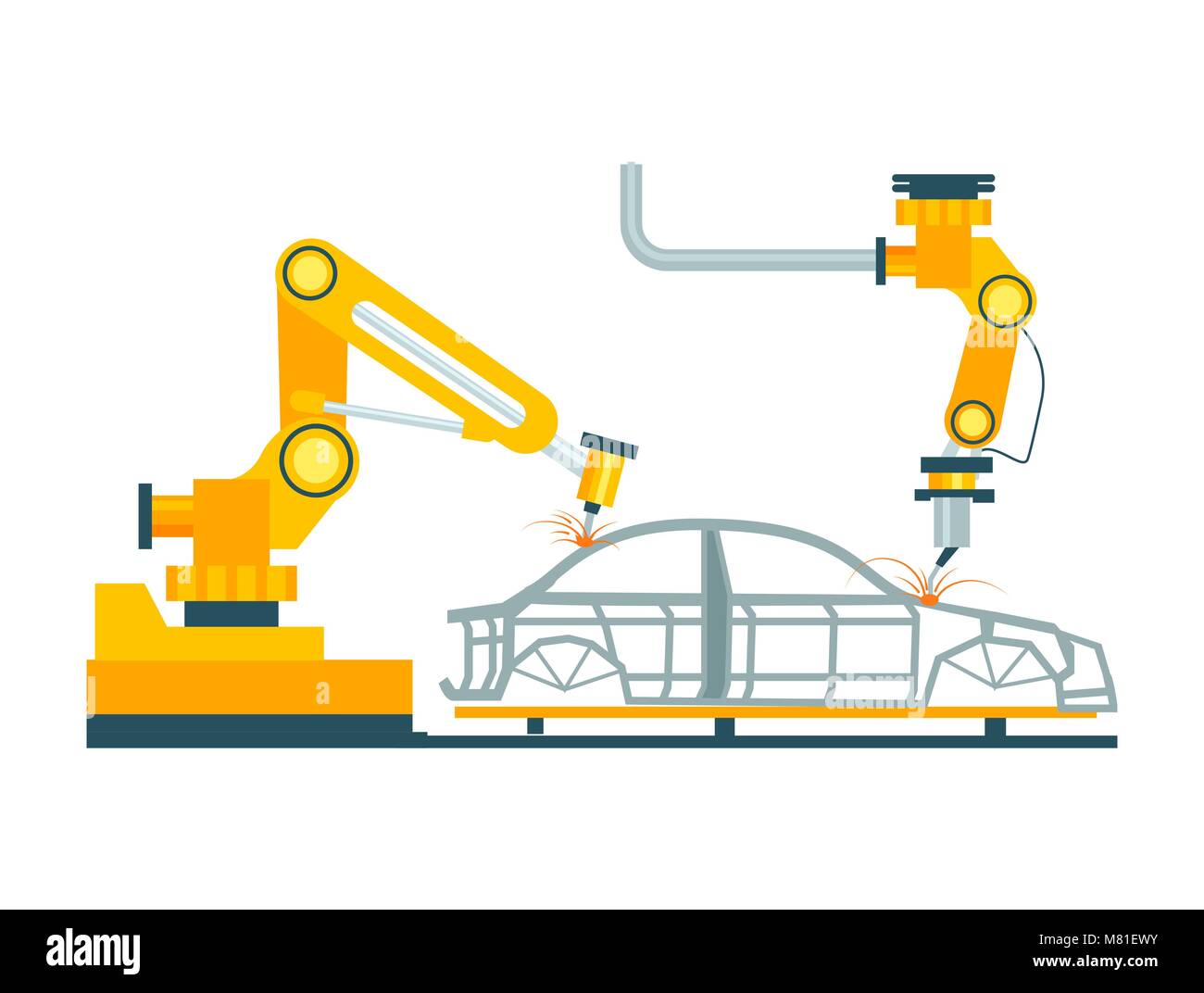 Modern robotic car manufacturing process Stock Vector Image & Art - Alamy