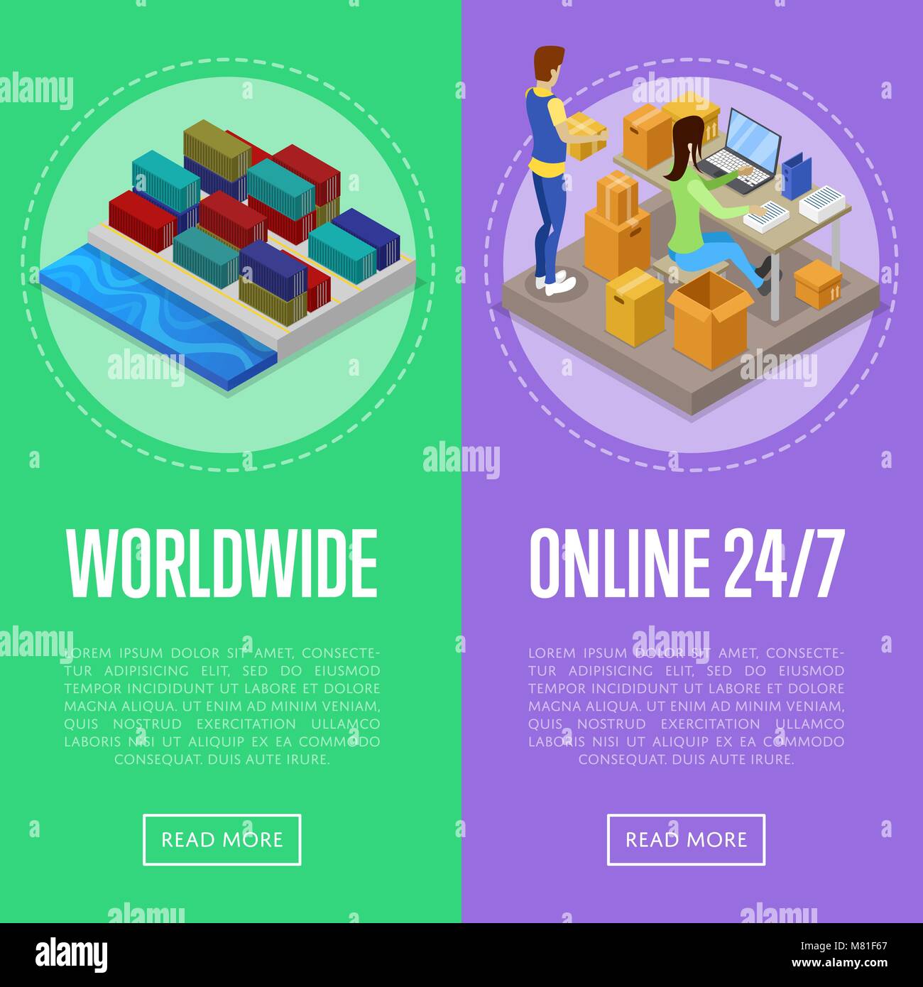 Worldwide shipping and delivery service posters Stock Vector Image ...