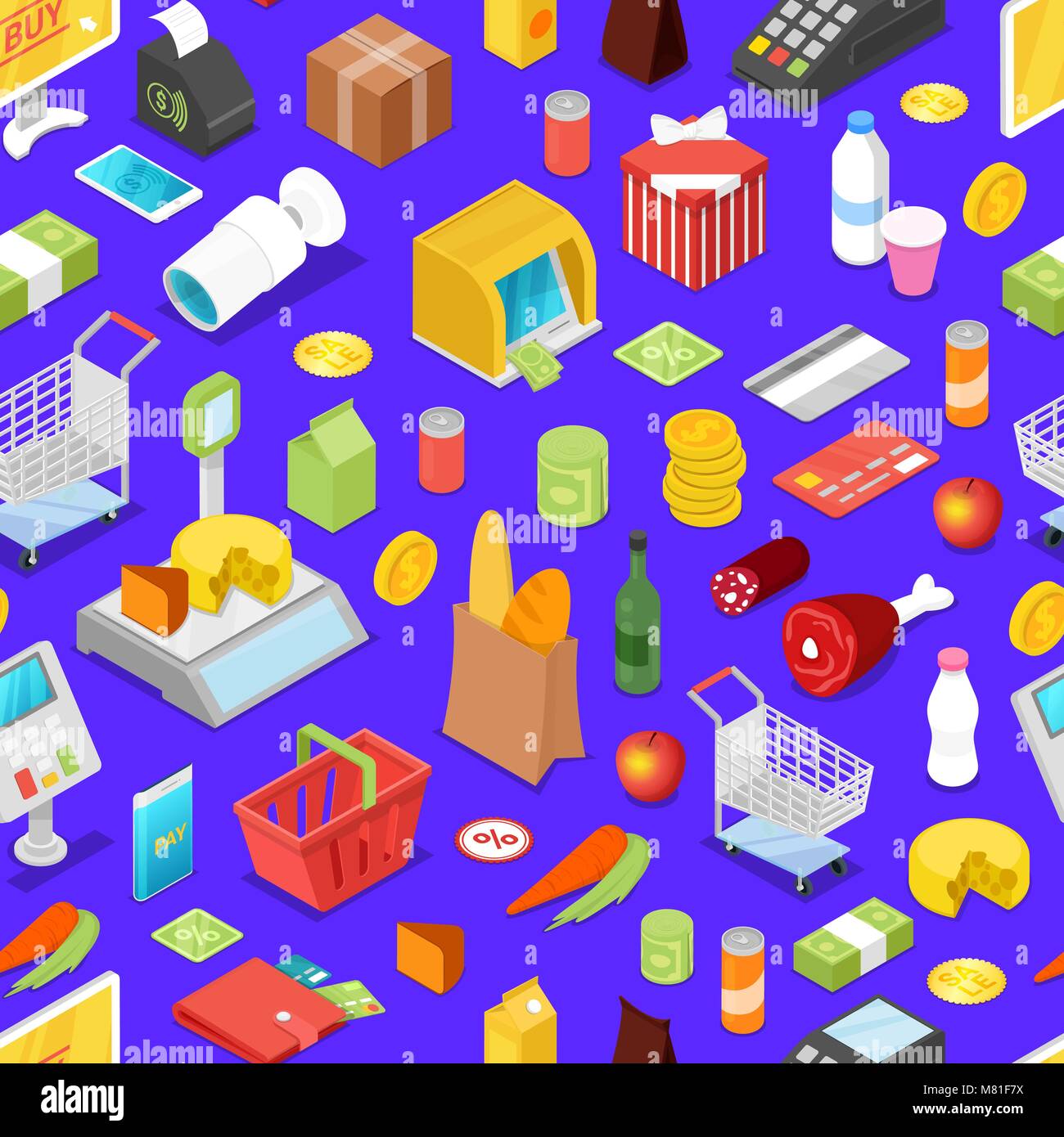 Sausage pattern vector seamless Stock Vector Images - Alamy