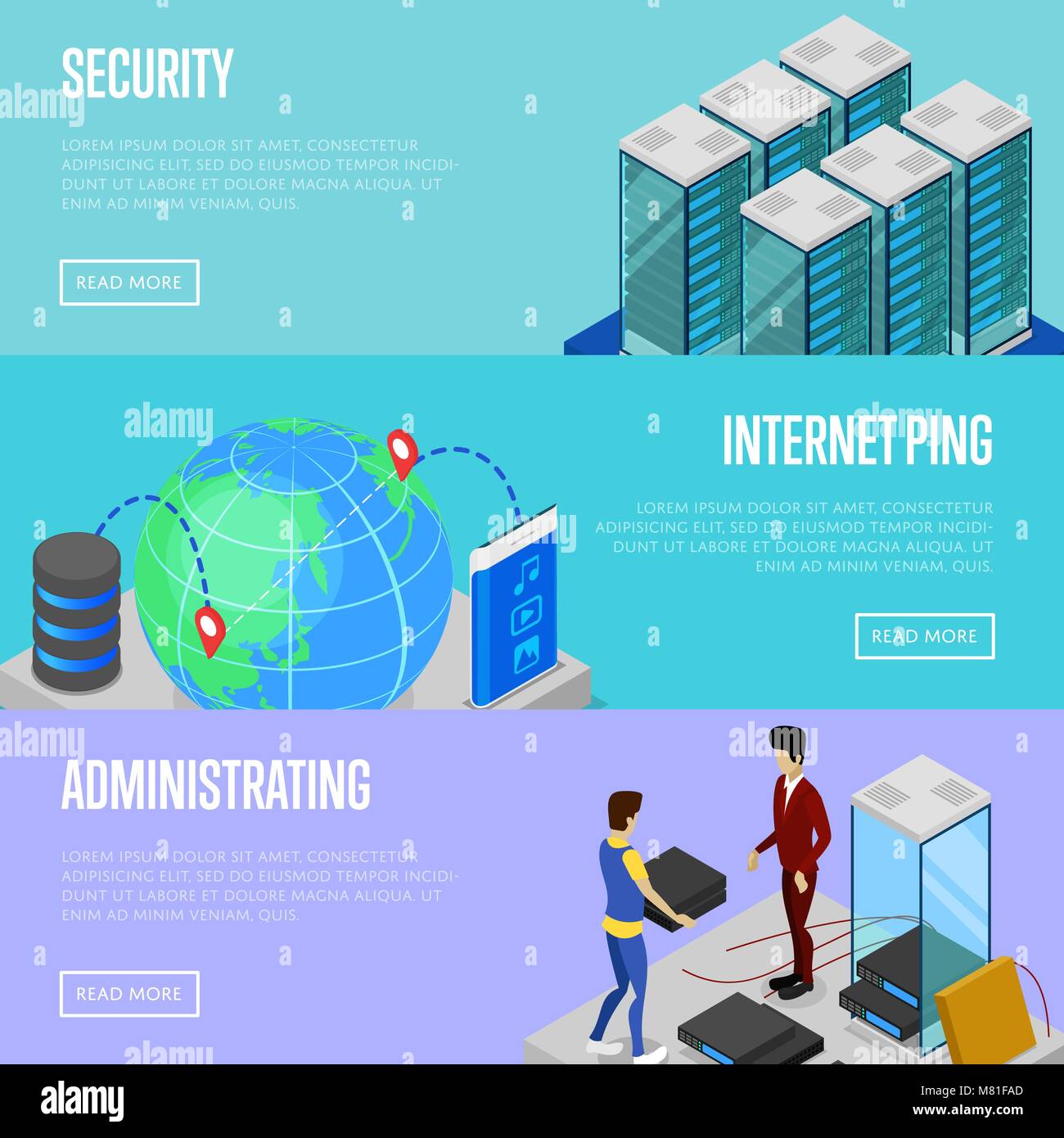 Data cloud security and administration posters Stock Vector Image & Art ...