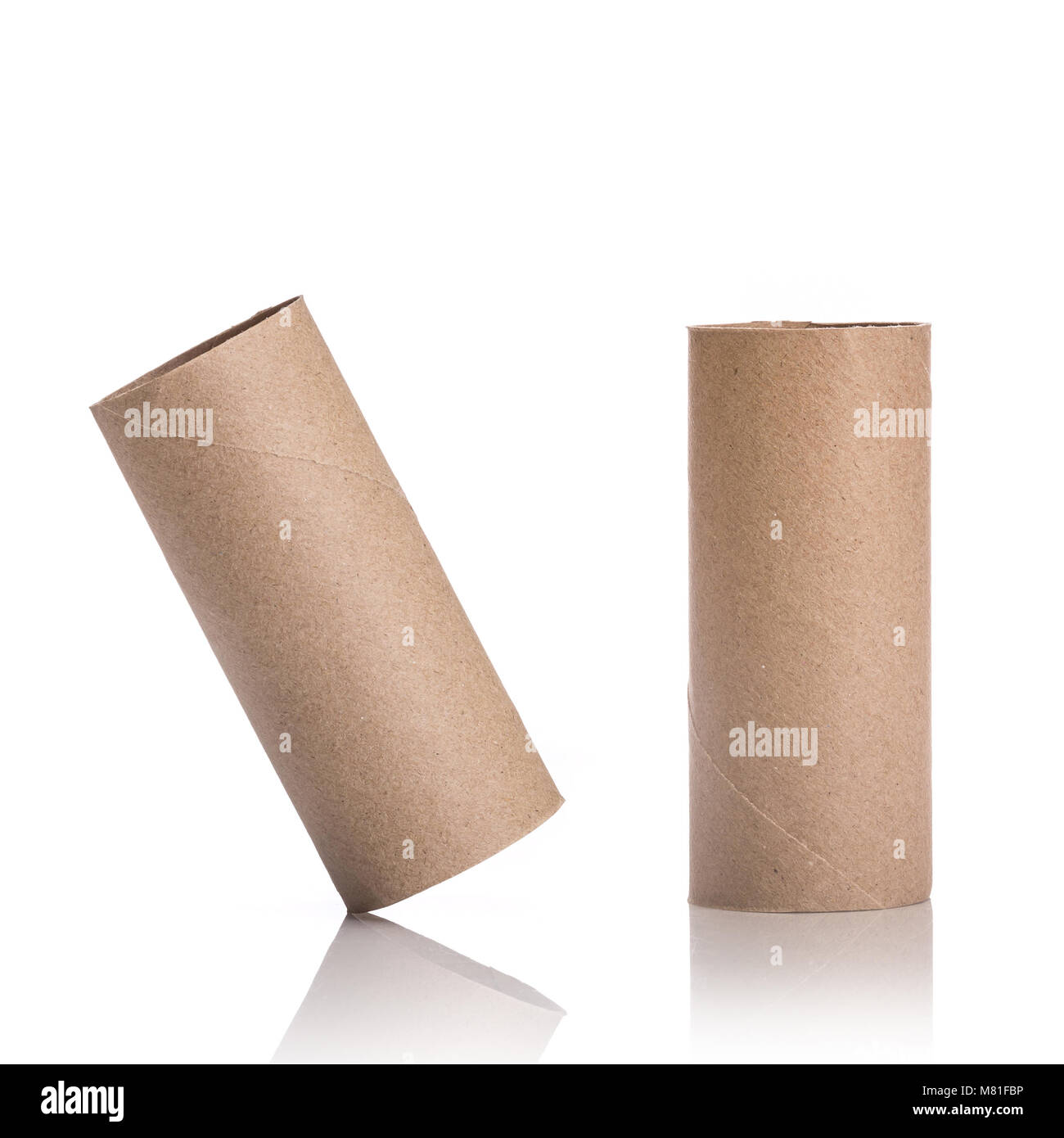 Brown paper roll. Studio shot isolated on white background Stock Photo ...