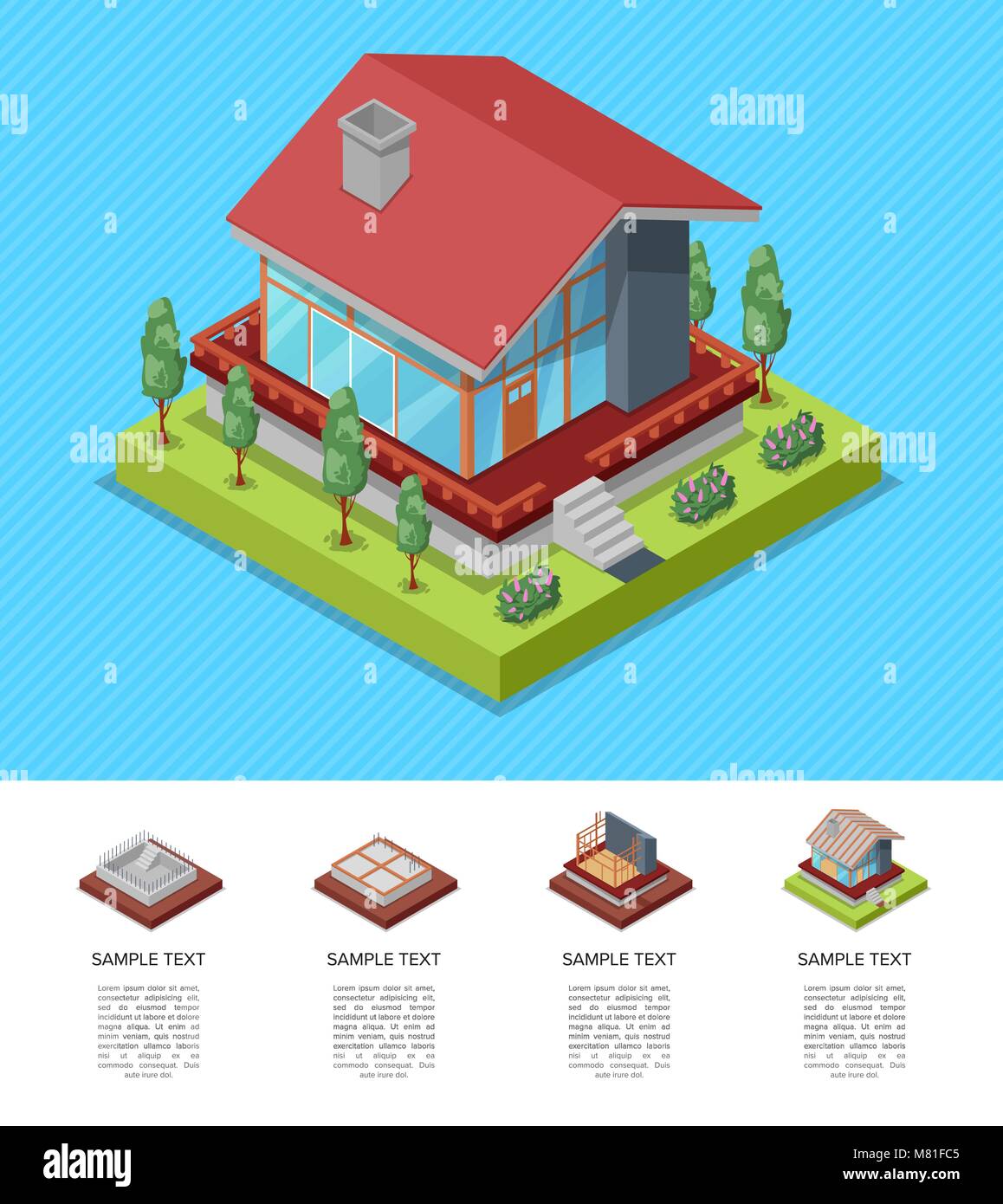 House engineering and development isometric poster Stock Vector Image ...