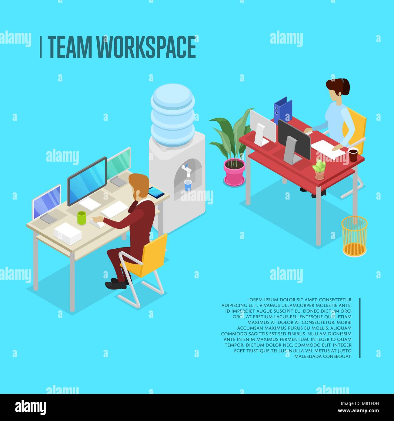 Isometric woman office work hi-res stock photography and images - Alamy