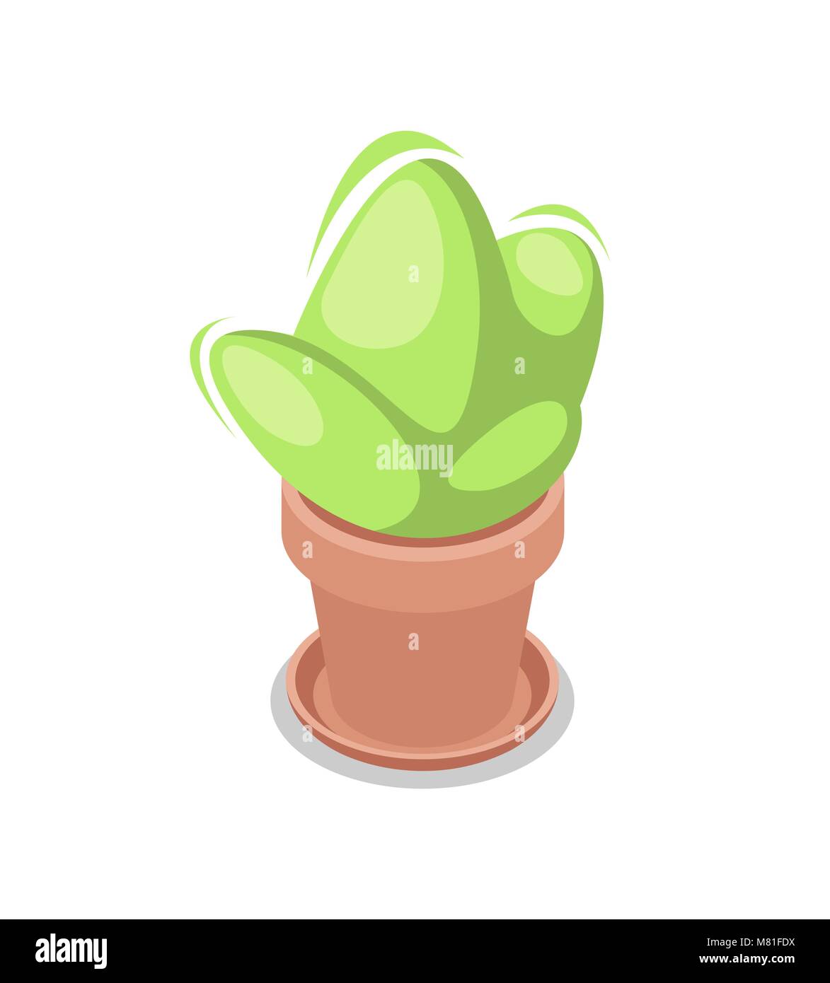 Isometric plant in flowerpot Cut Out Stock Images & Pictures - Alamy