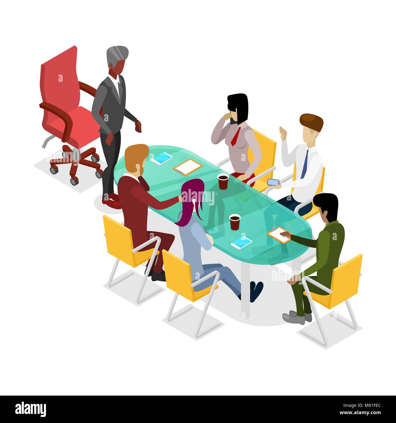 Workspace isometric icon office Cut Out Stock Images & Pictures - Alamy