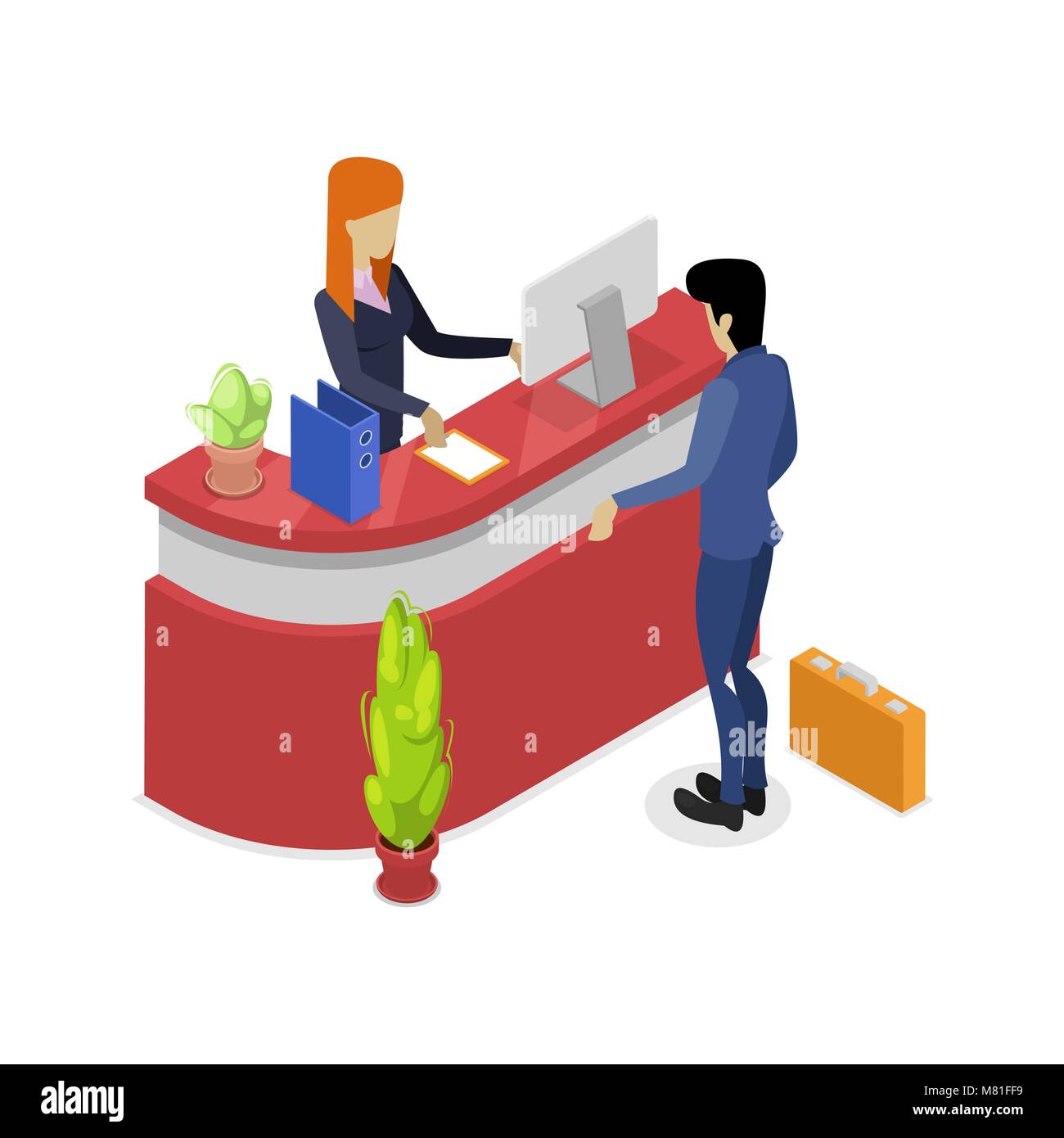 Computer isometric icon workspace Cut Out Stock Images & Pictures - Alamy