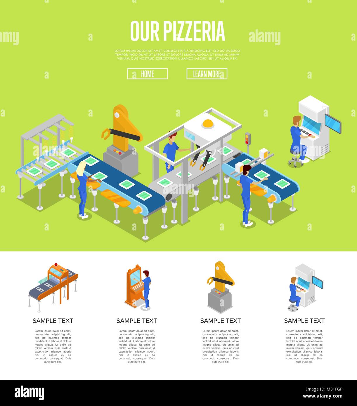 Assembly line isometric 3D poster Stock Vector Image & Art - Alamy