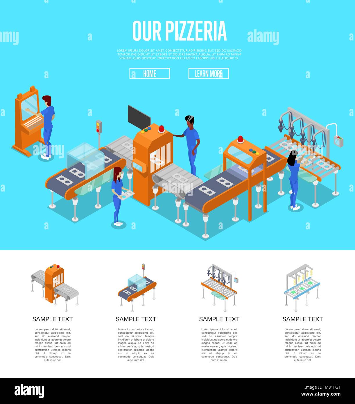 Mechanical conveyor isometric 3D poster Stock Vector Image & Art - Alamy