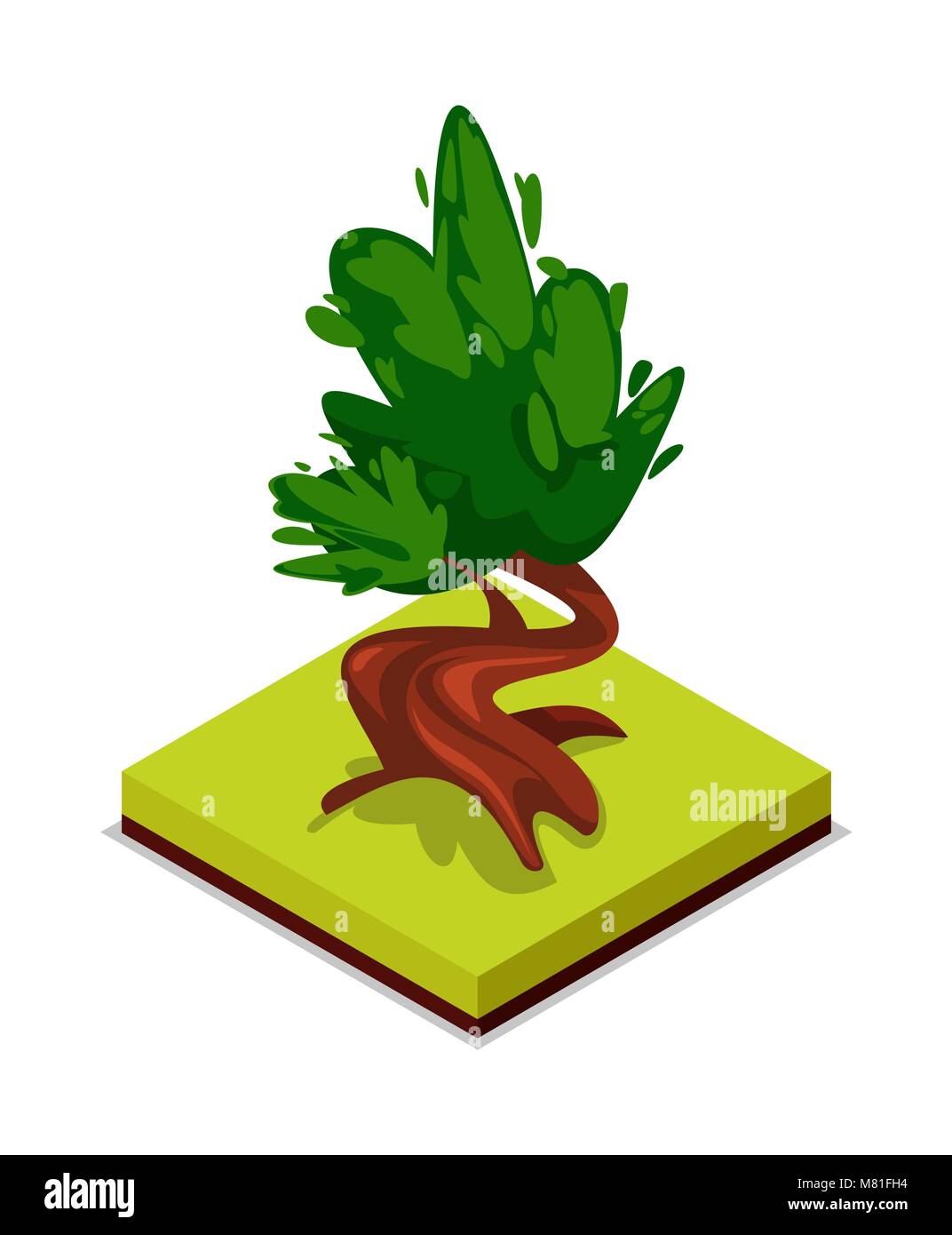 Green chestnut tree isometric 3D icon Stock Vector Image & Art - Alamy