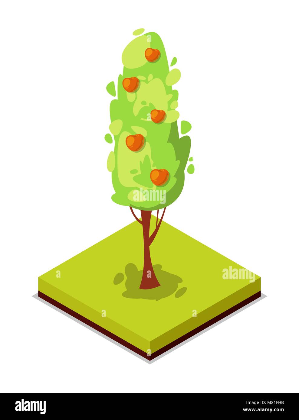 Green apple tree isometric 3D icon Stock Vector Image & Art - Alamy