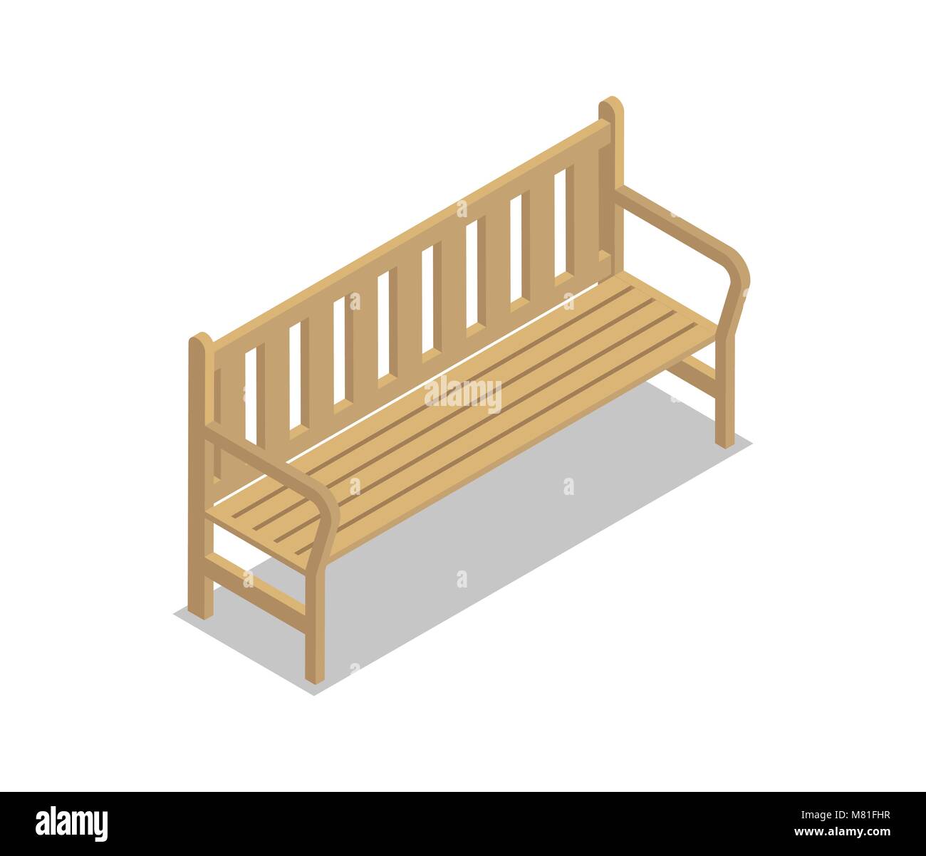 Park wooden bench isometric 3D icon Stock Vector Image & Art - Alamy