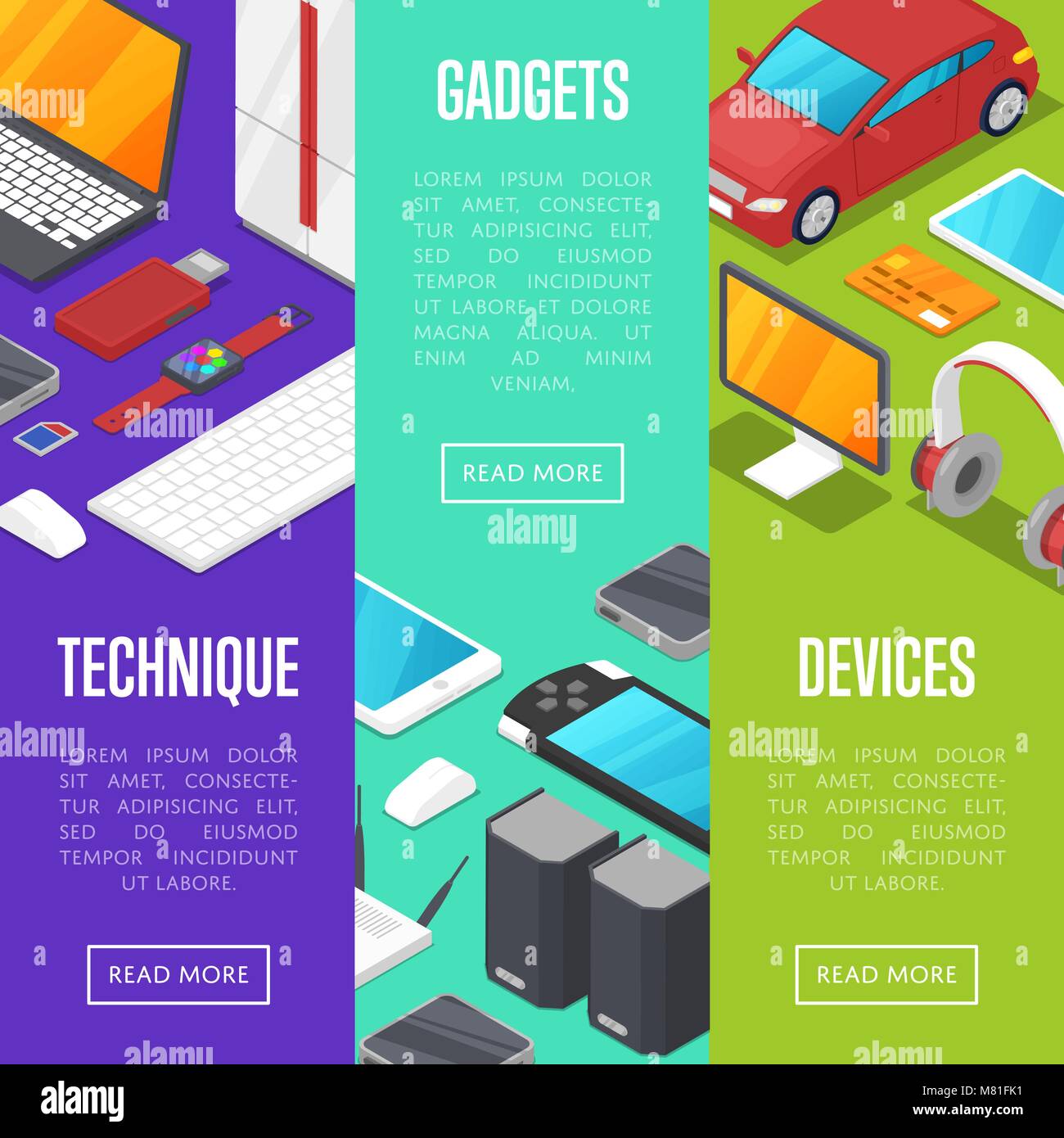 Modern gadgets and computer devices set Stock Vector Image & Art - Alamy