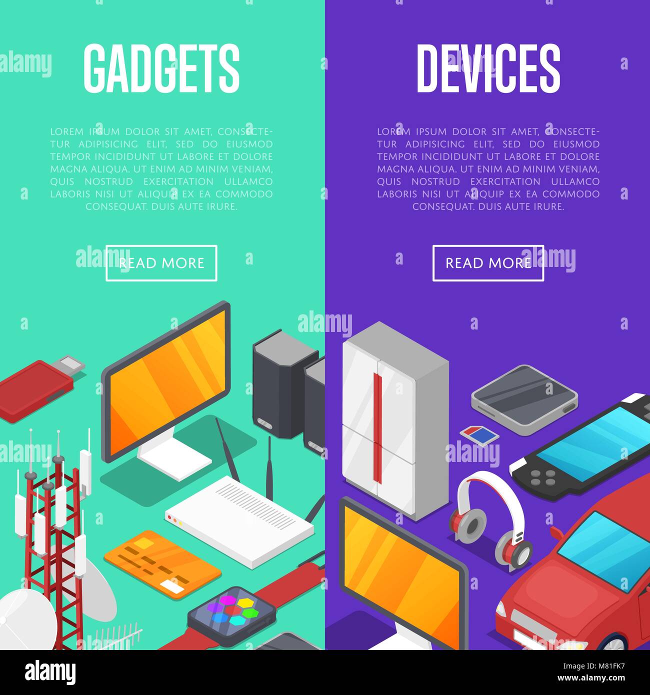 Gadgets and computer devices set Stock Vector Image & Art - Alamy