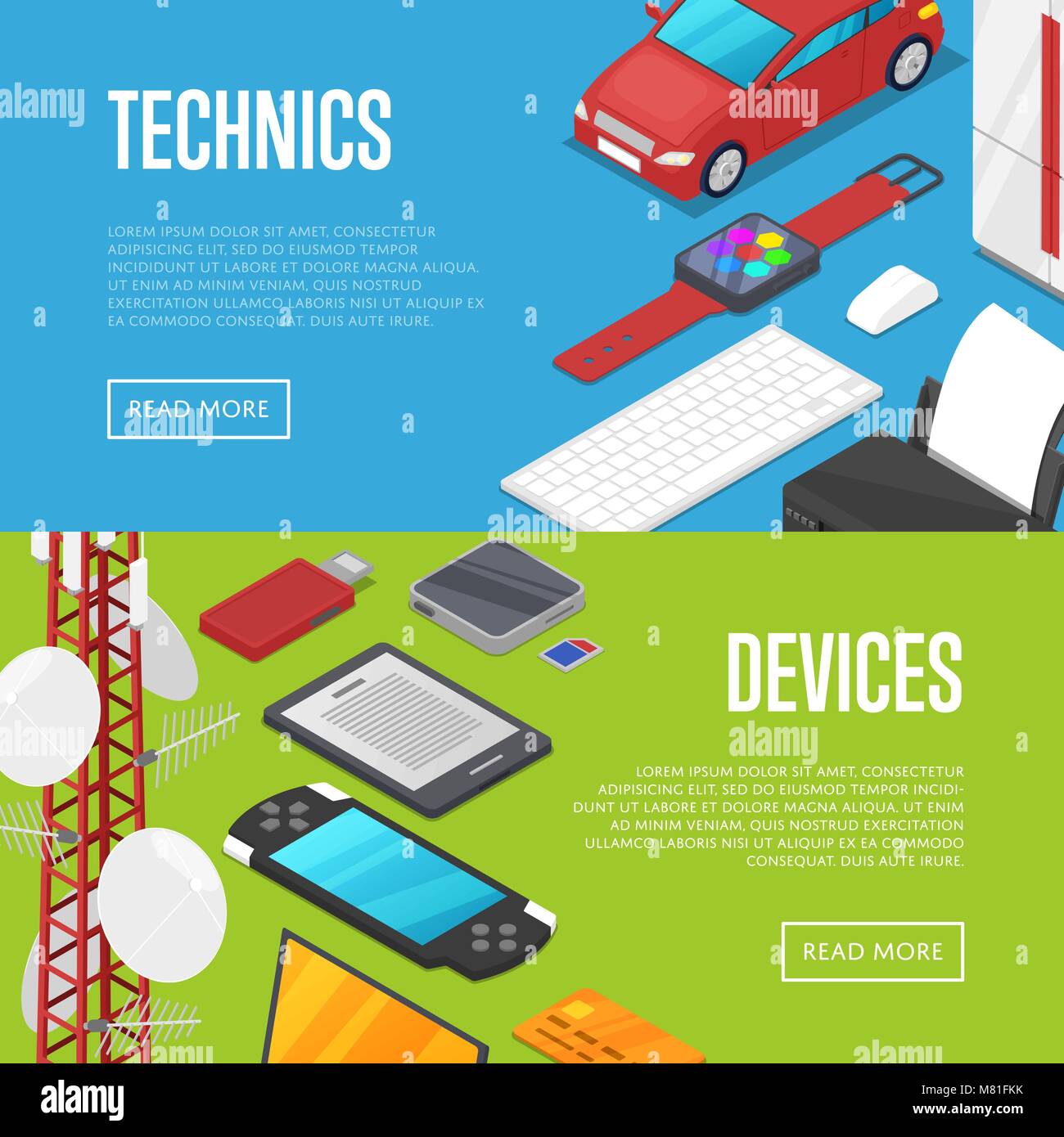 Modern technics and computer devices set Stock Vector Image & Art - Alamy
