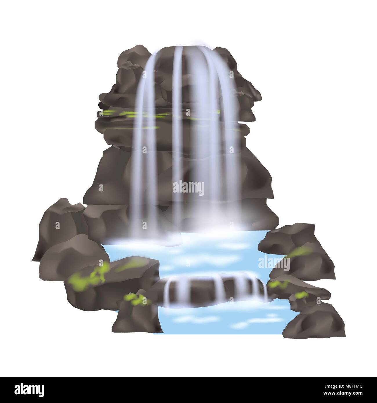 Mountain waterfall isolated vector icon Stock Vector Image & Art - Alamy