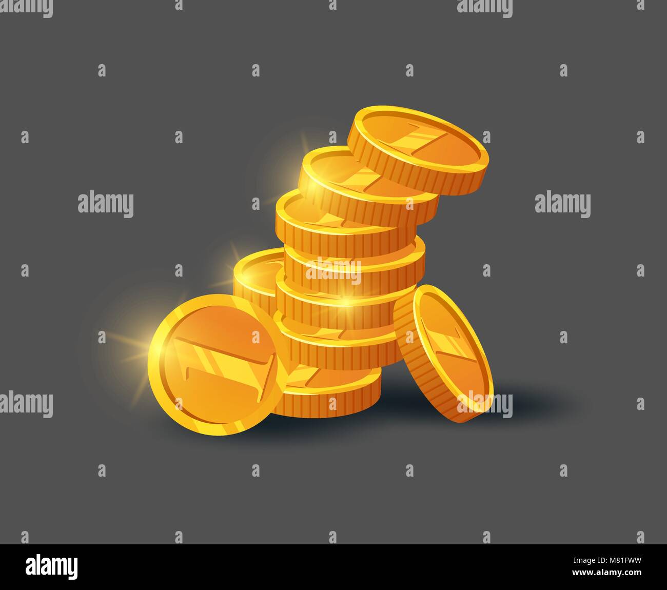 Stack of shiny golden coins icon Stock Vector Image & Art - Alamy