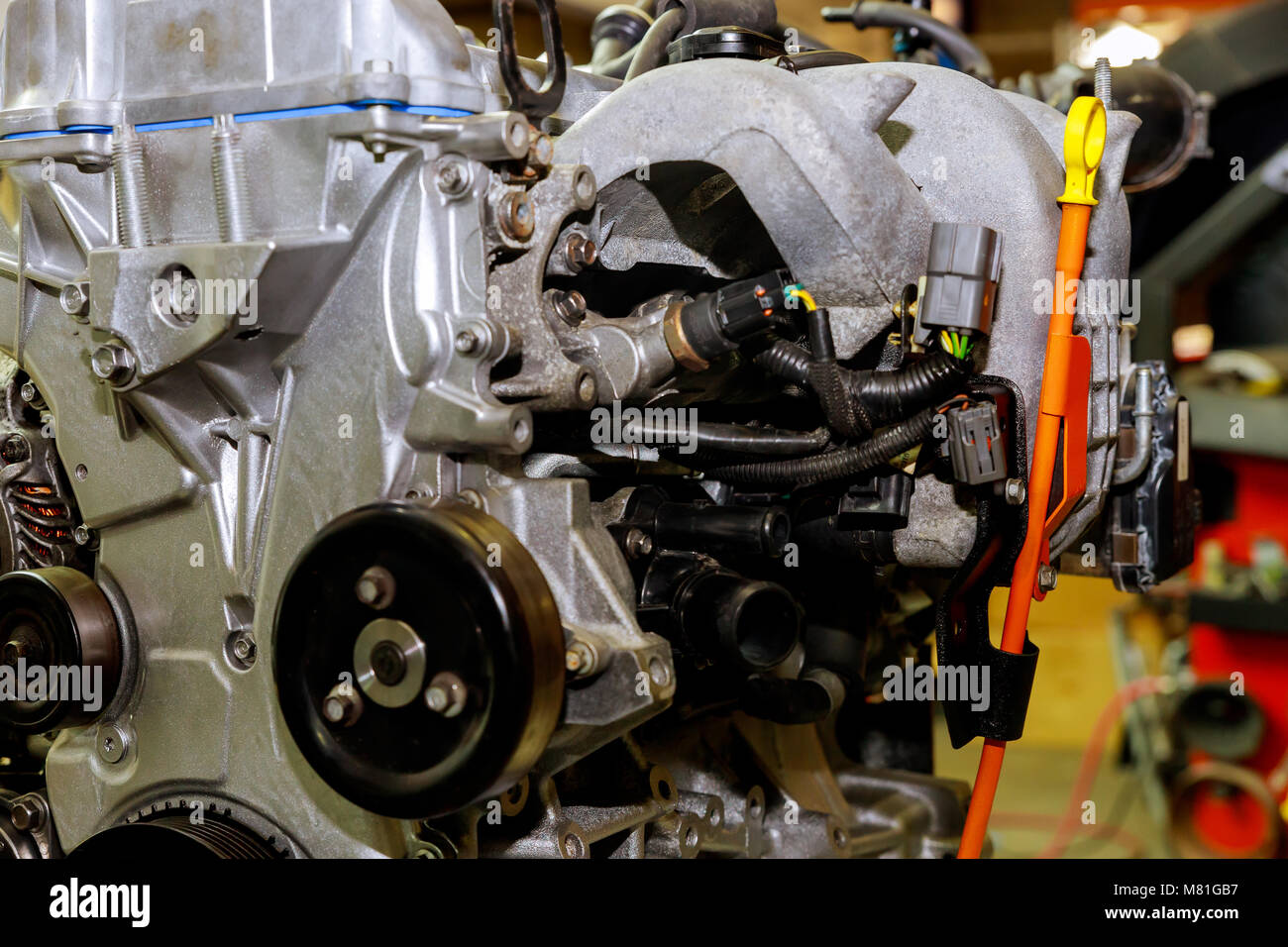 The powerful engine of a car. Internal design of engine Stock Photo - Alamy