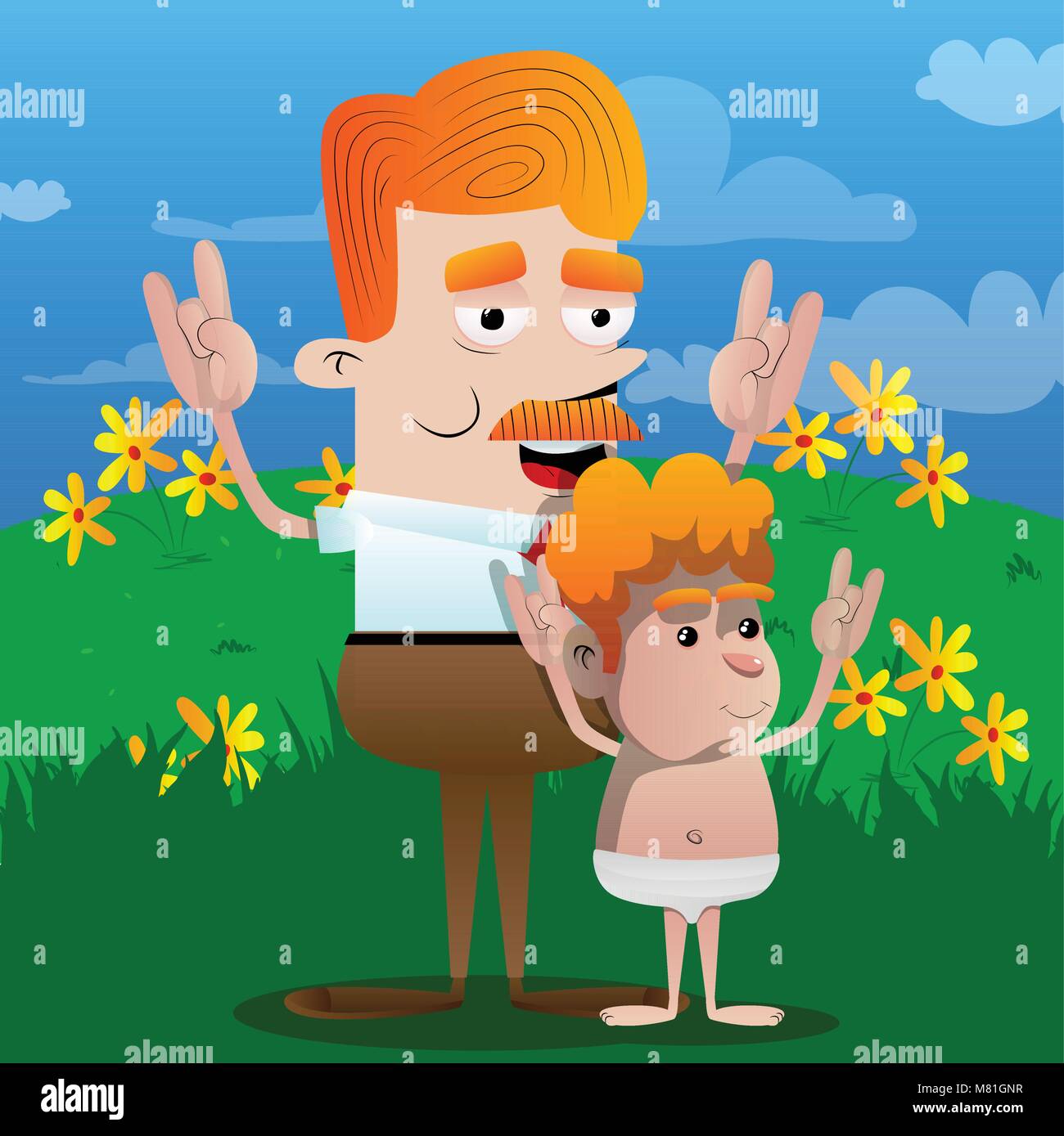 Rocker dad Stock Vector Images - Alamy