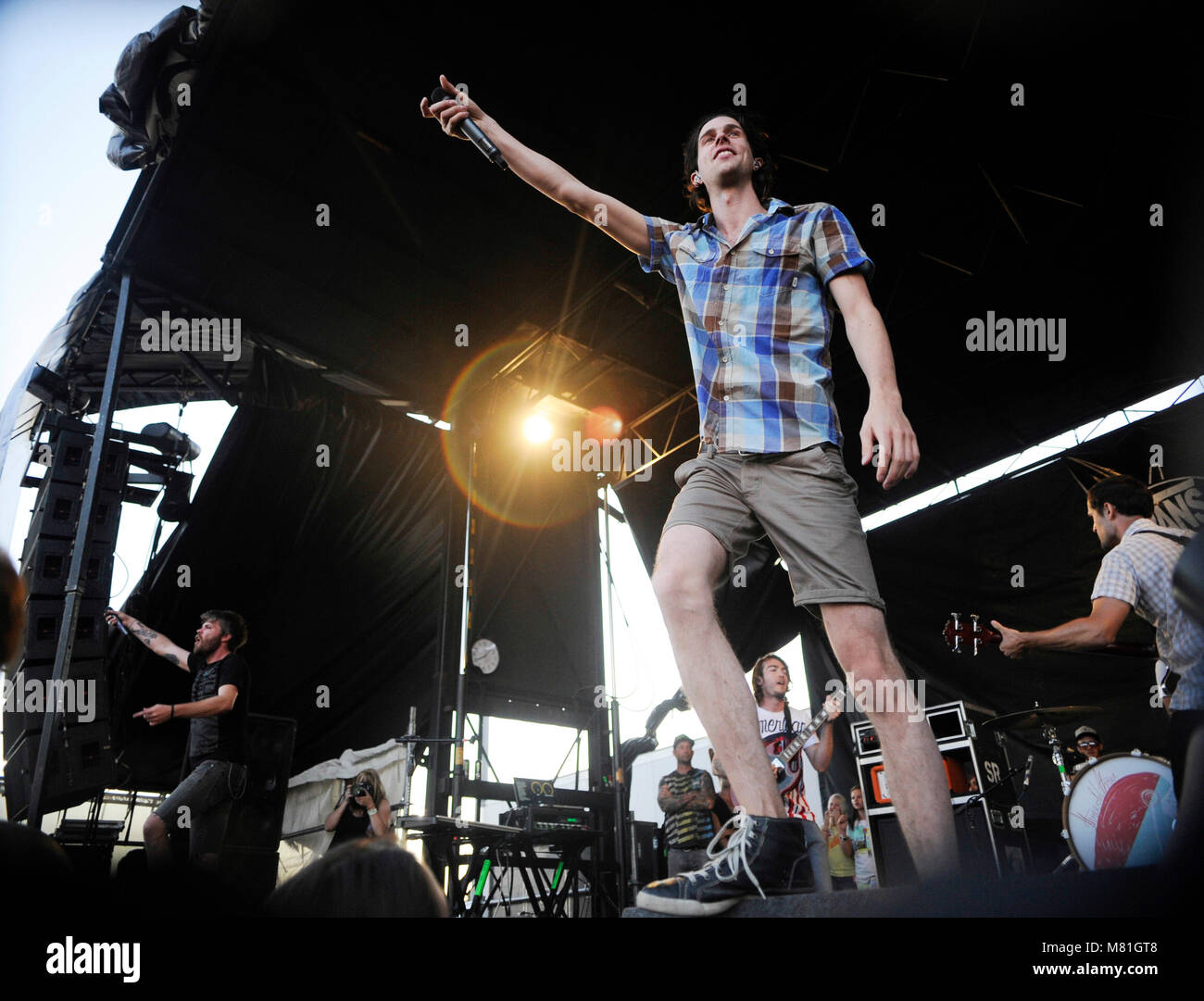 Sean Foreman (l) and Nathaniel Motte of 3OH!3 performing at the Vans ...