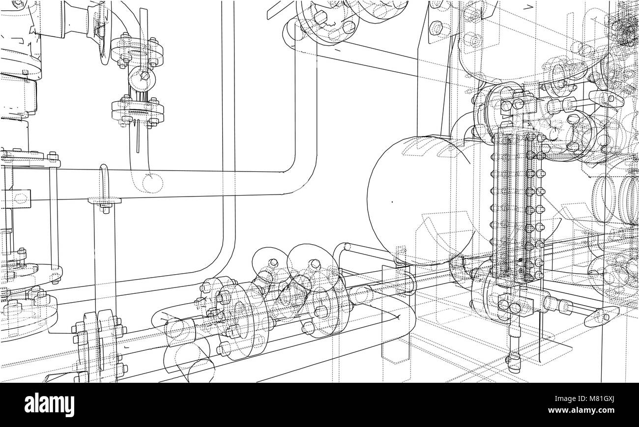 Sketch industrial equipment. Vector Stock Vector Image & Art - Alamy