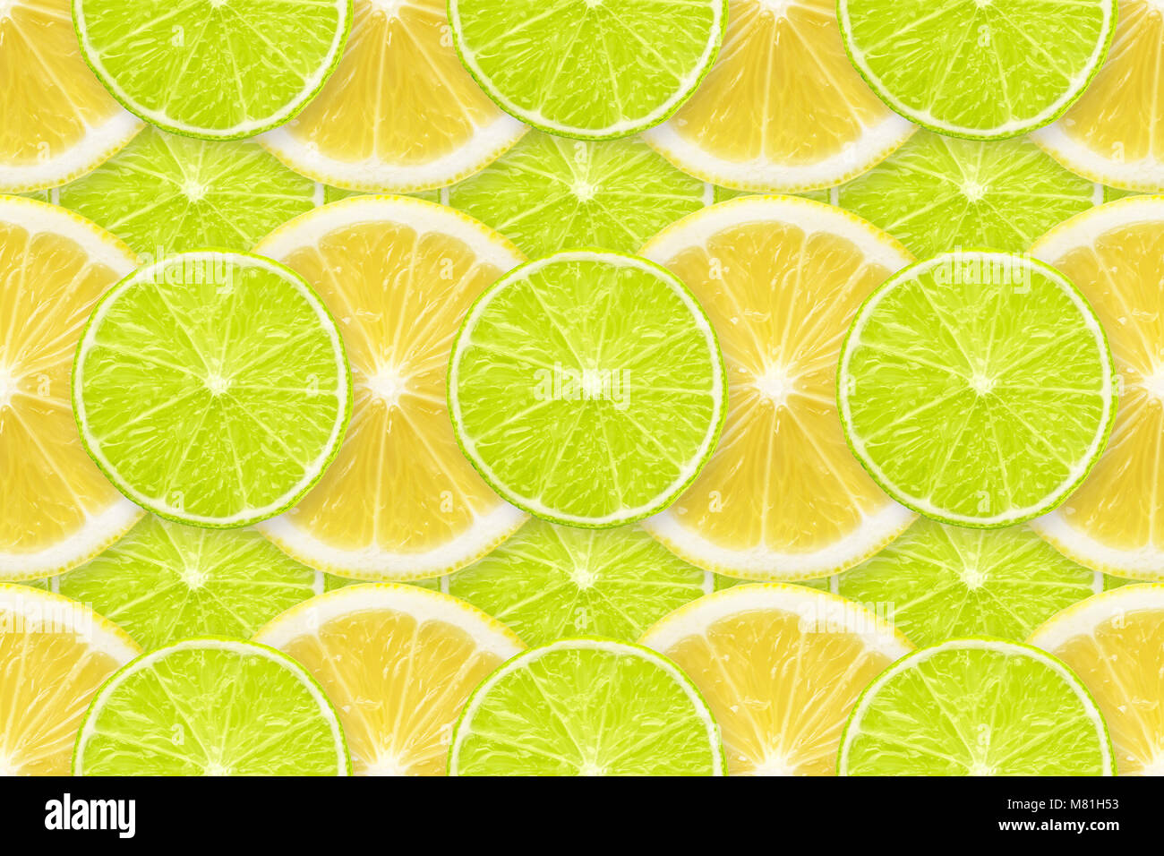 regular seamless pattern made of juicy lime and lemon slices Stock ...