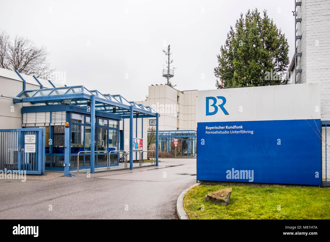 MUNICH / GERMANY - FEBRUARY 16 2018: The Bayerische Rundfunk is ...