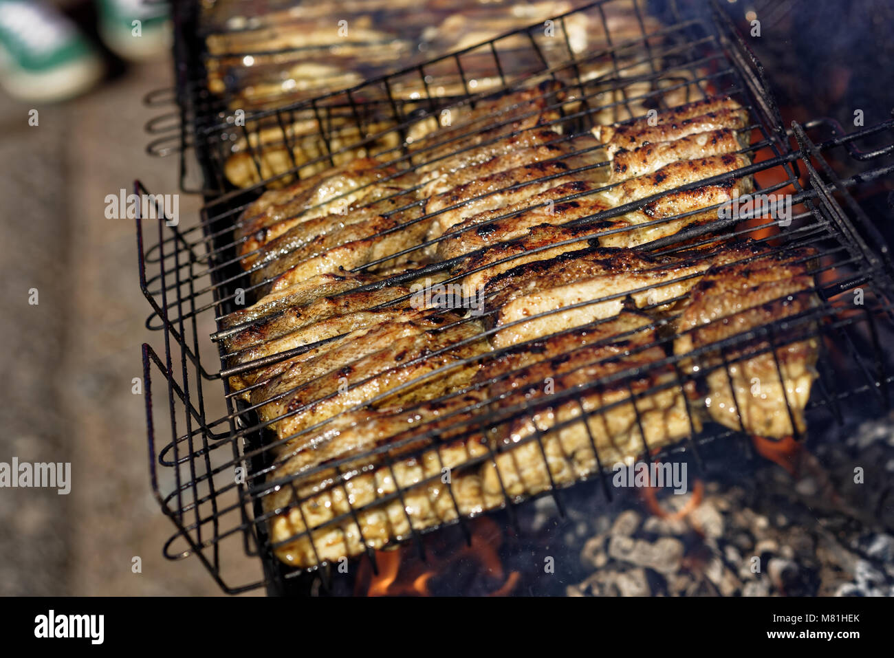 Grilled meat, Russian street food Stock Photo - Alamy