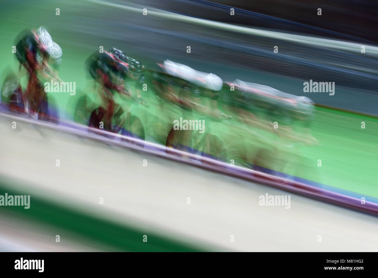 Motion blur of track cycling Stock Photo - Alamy