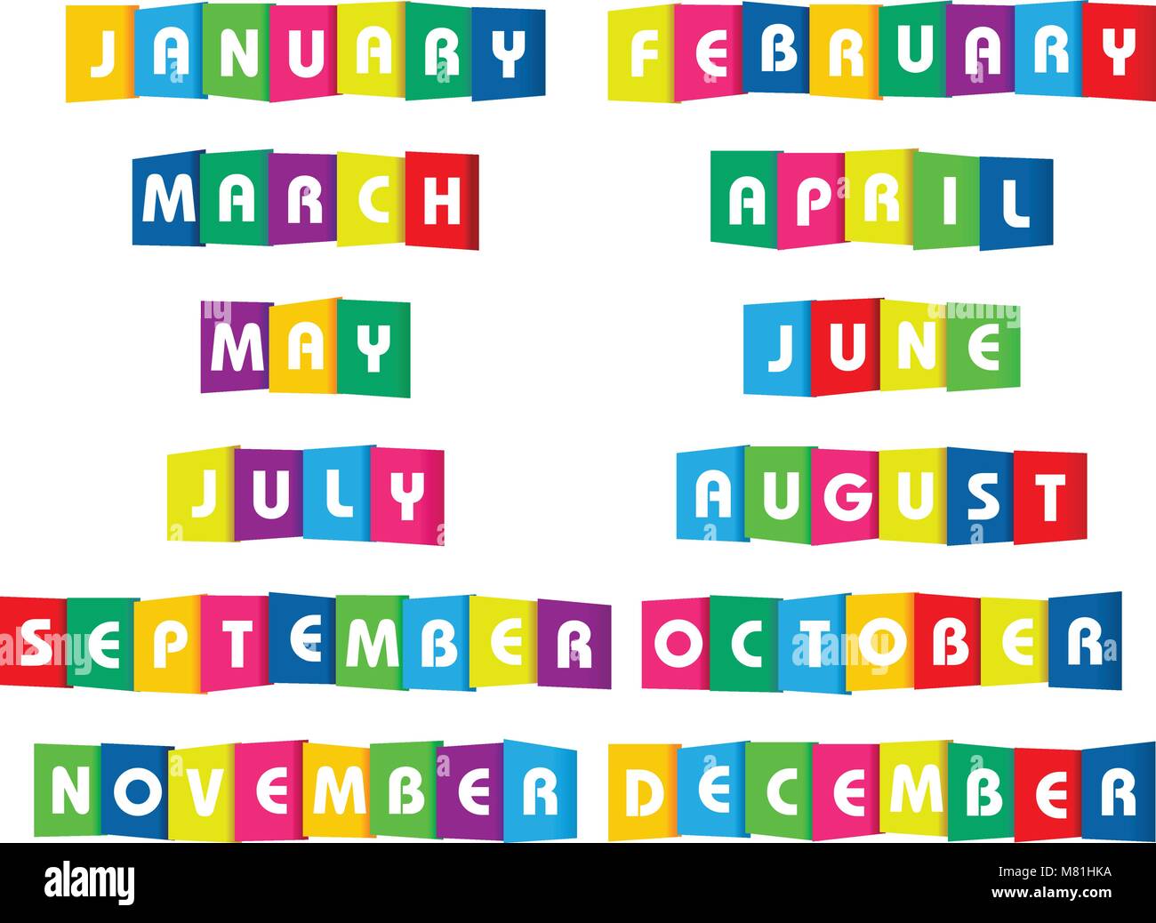 Month paper text on a white background Stock Vector Image & Art - Alamy