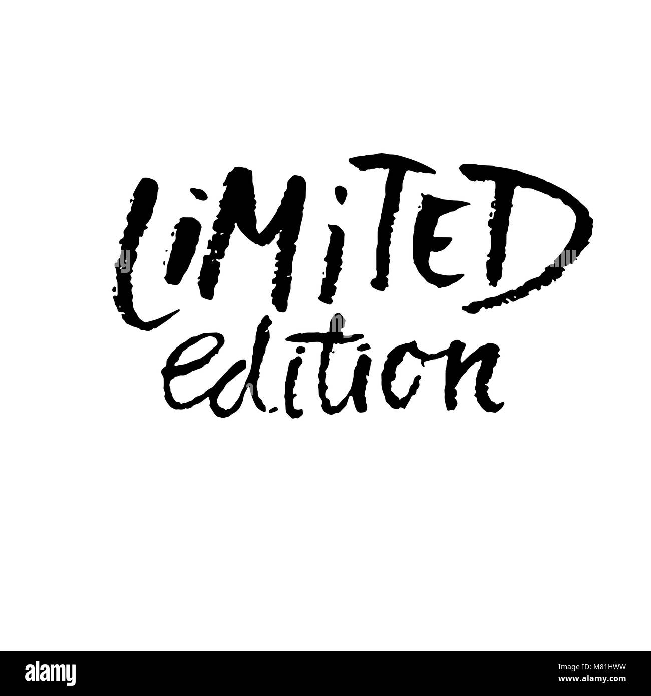 Limited edition. Ink handwritten lettering. Modern dry brush ...