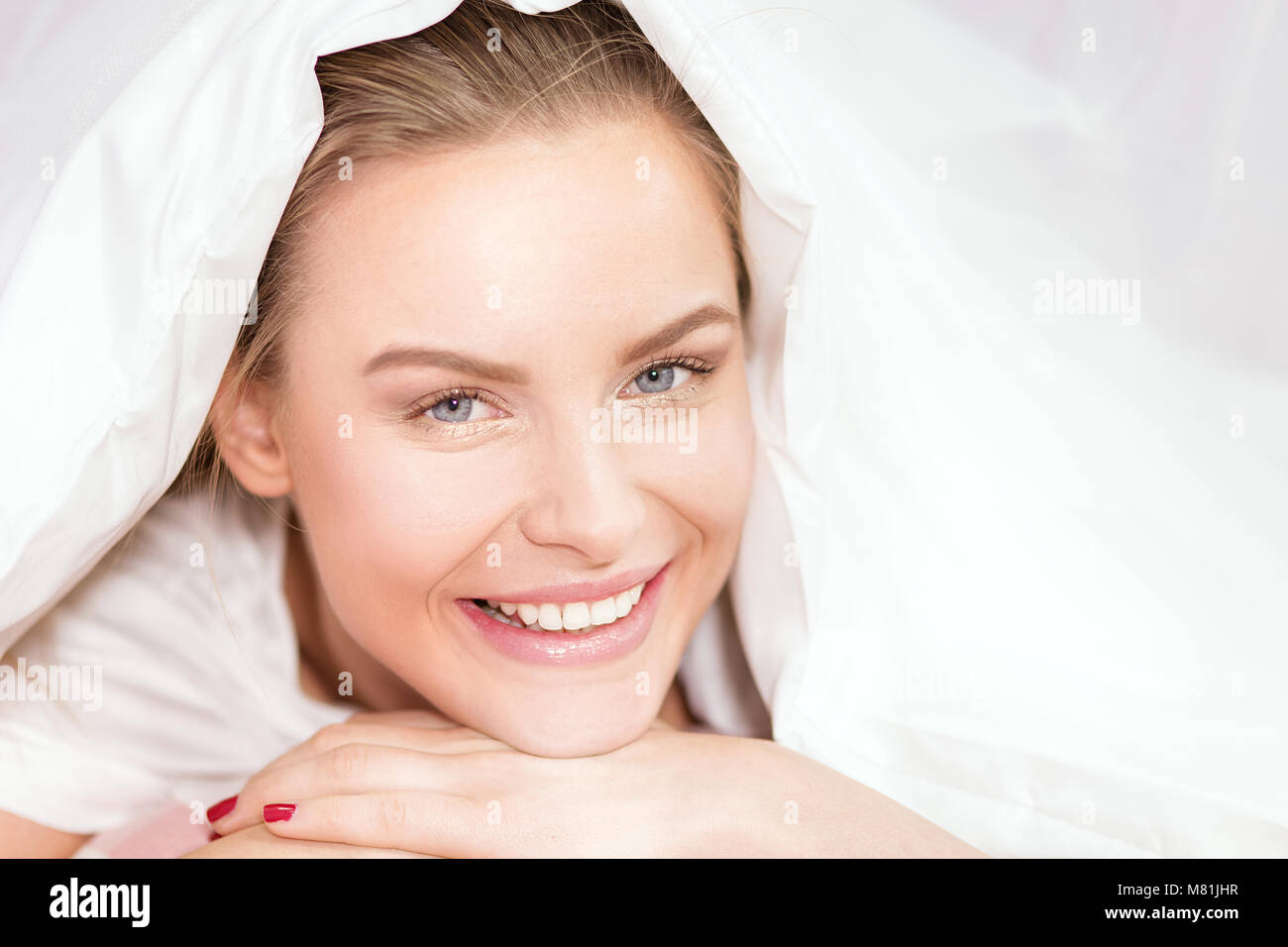 Portrait attractive young woman waking hi-res stock photography and ...