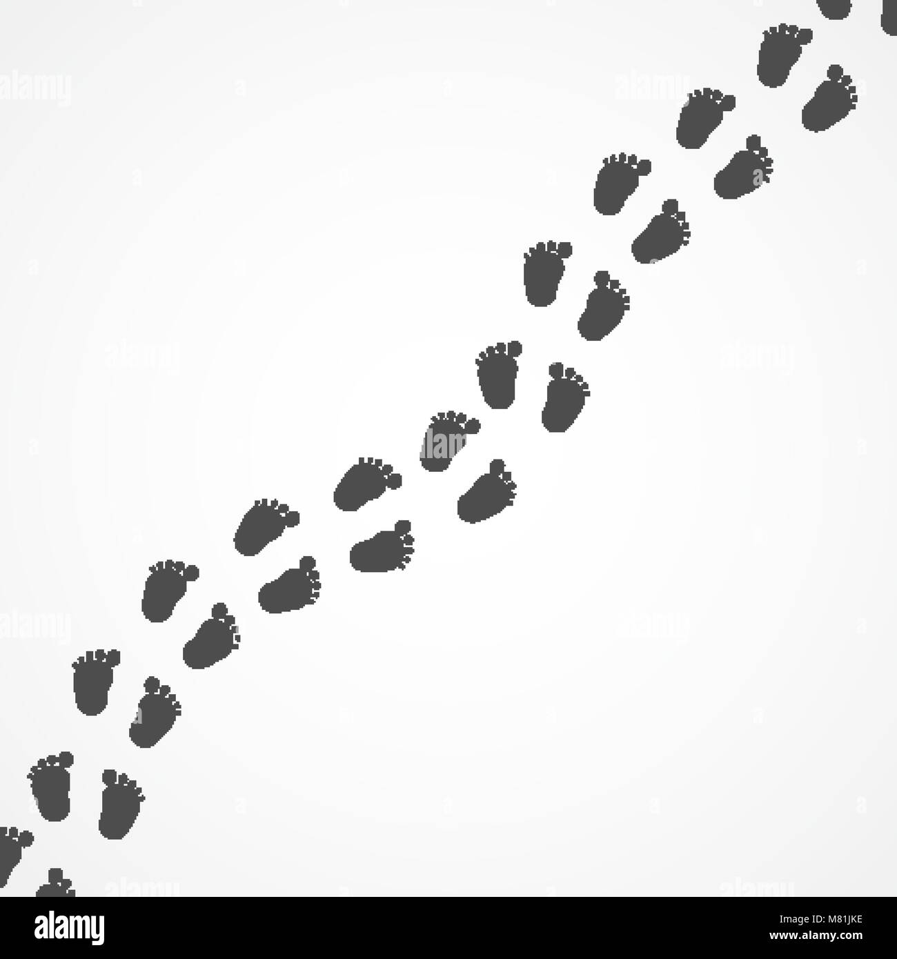 Kid barefoot foot track. Traces isolated on white background Stock ...