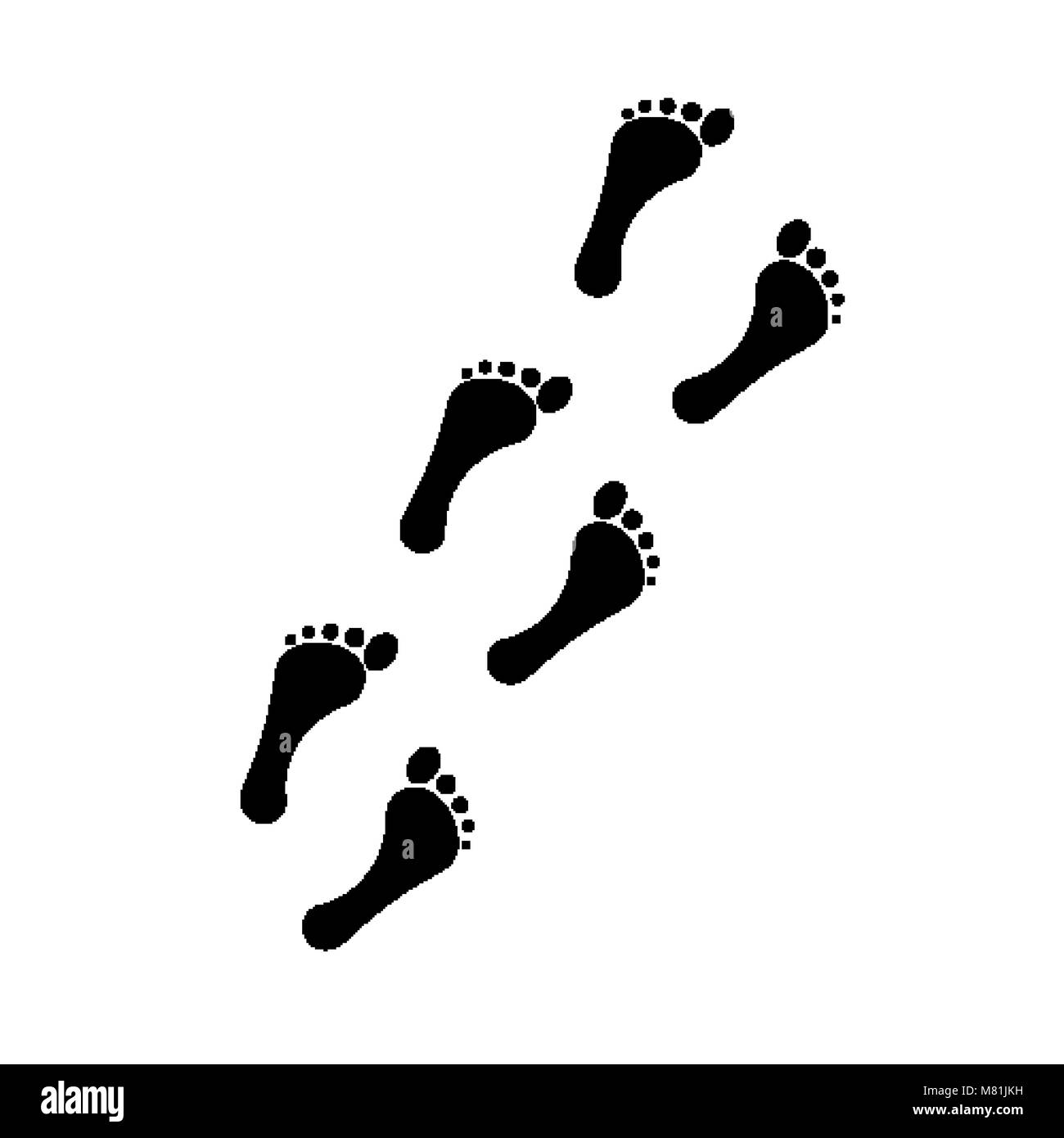 Human barefoot foot track isolated on white background Stock Vector ...
