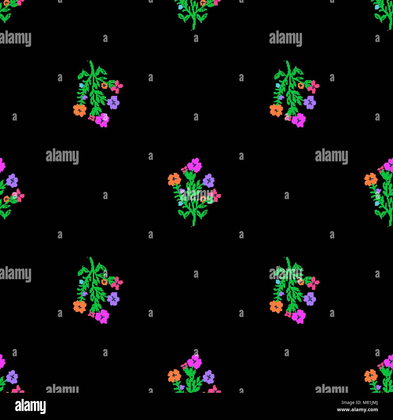 Abstract tileable floral pattern with colorful flowers Stock Vector ...