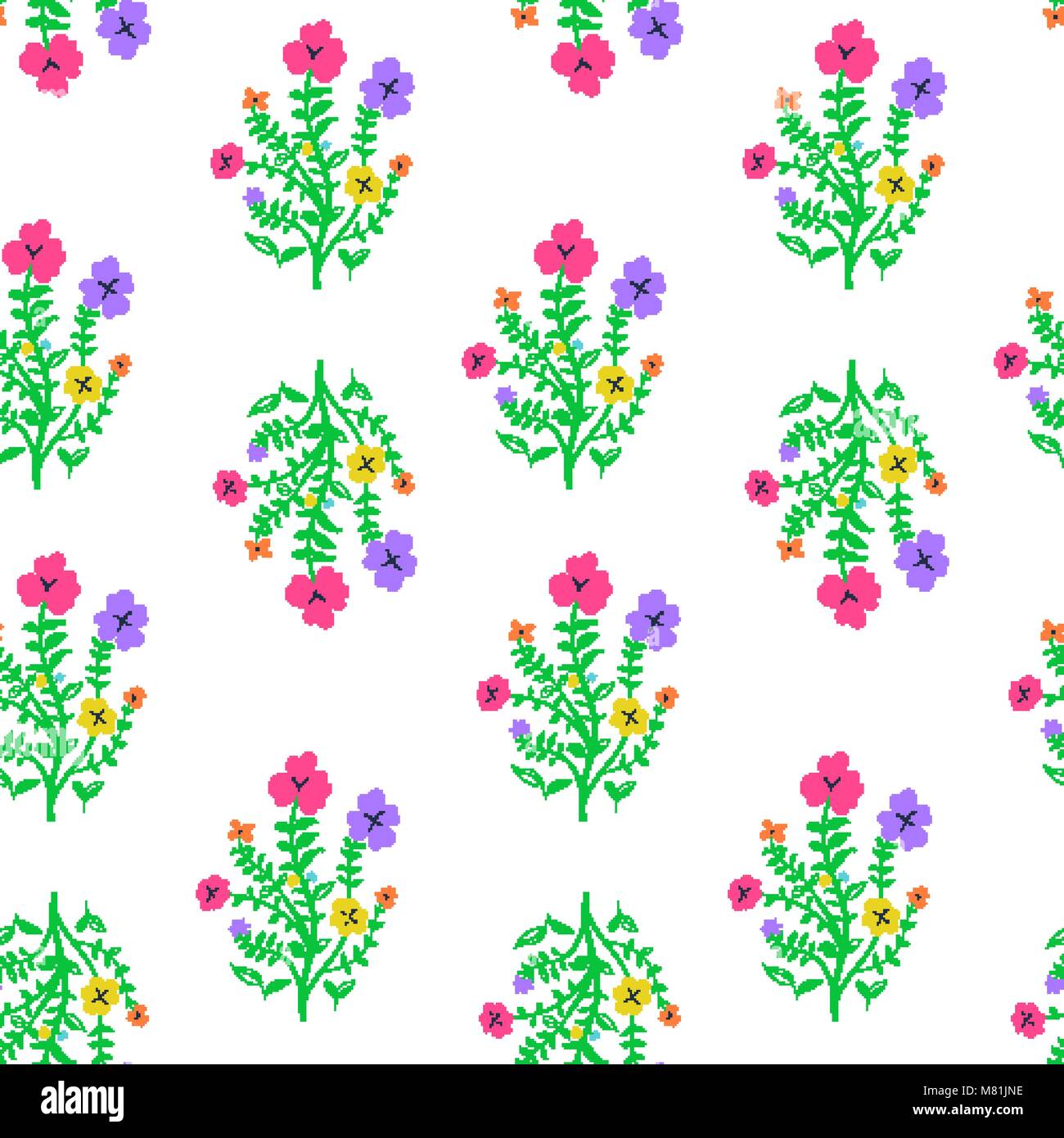 Repeating flowered background. Loopable seamless floral pattern Stock ...