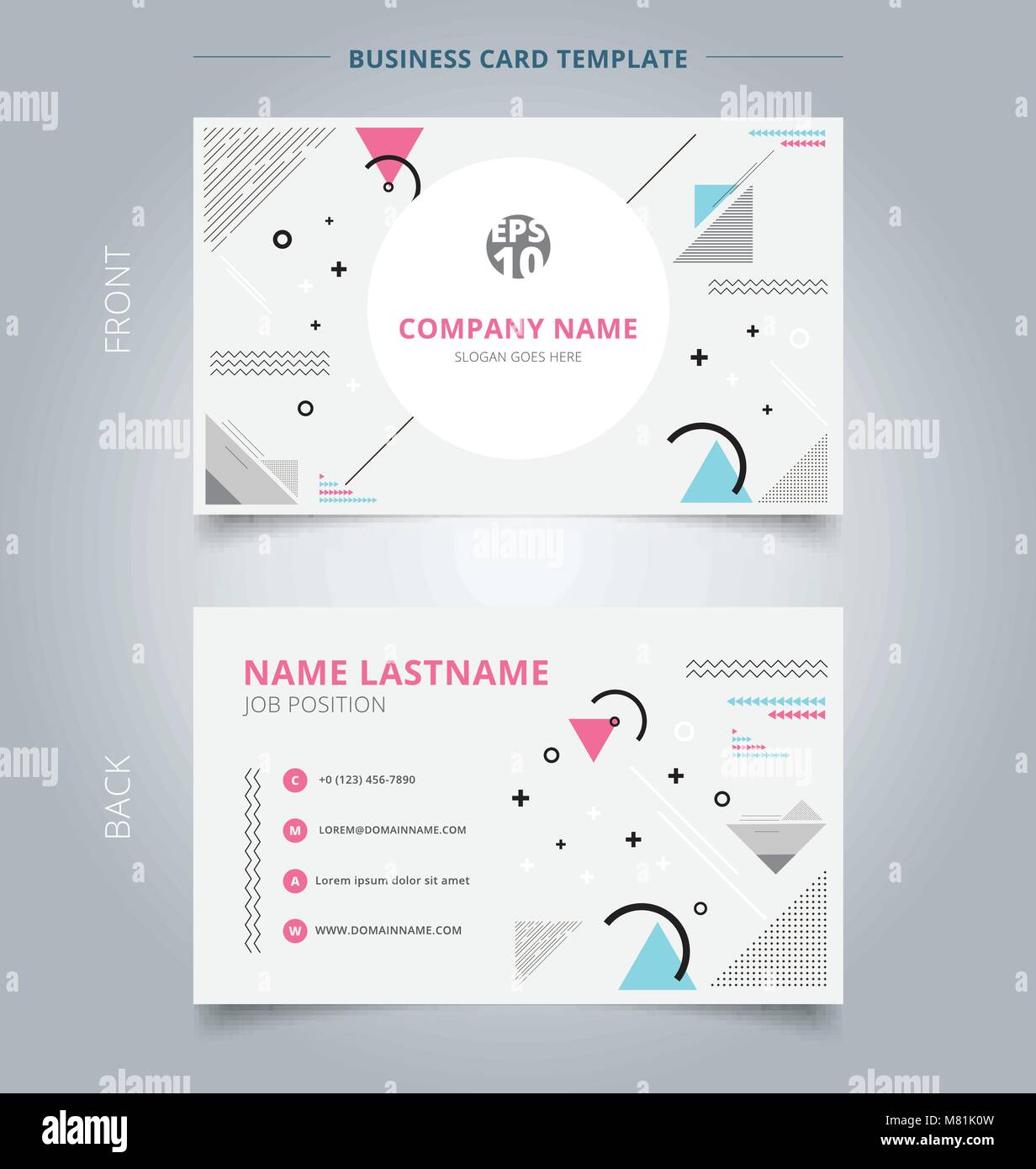 Creative business card and name card template geometric composition ...