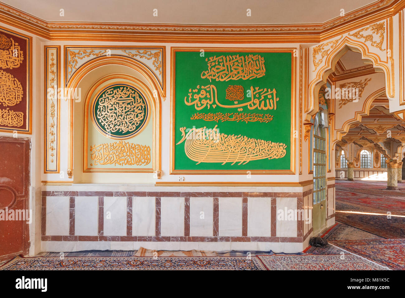 Shafeiha mosque (Jame-Shafeie), the details of ceiling and decoration ...
