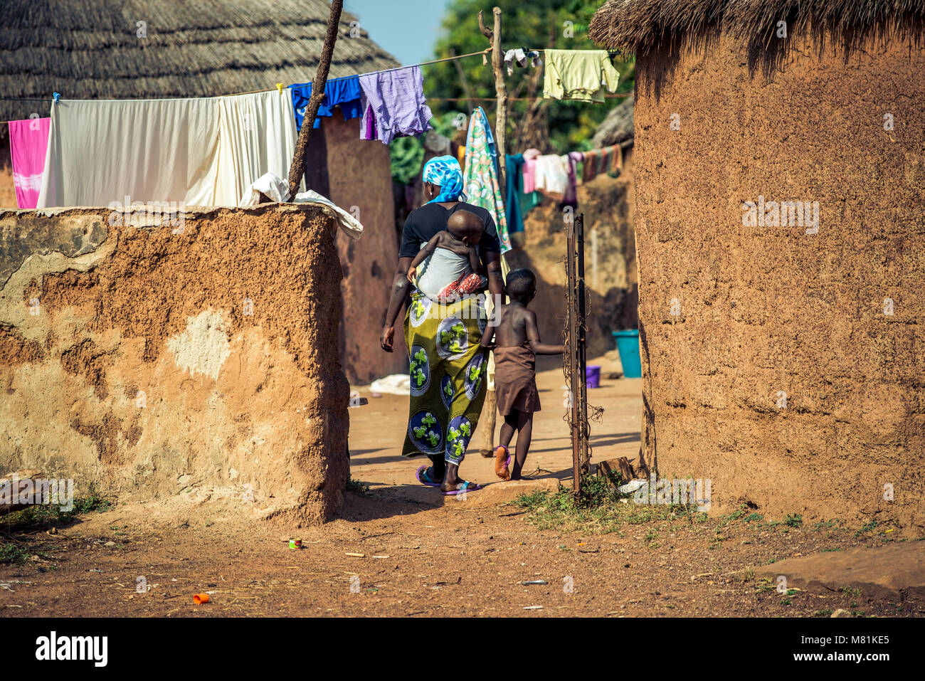 a mother and her children in a village in Ghana Stock Photo - Alamy