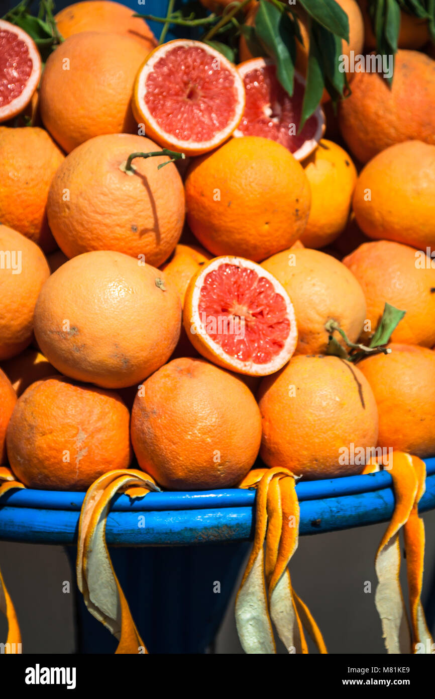 Orange juice stand in Essaouira, Morocco Stock Photo - Alamy