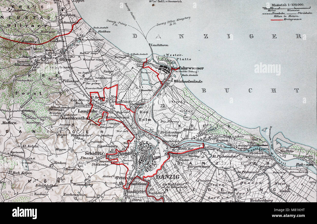 Danzig Map SIEGE OF DANZIG 1807. Poland 1820 Old Antique Vintage Map