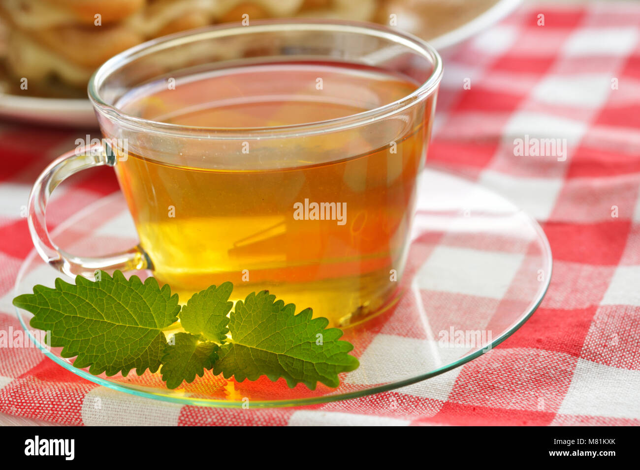 Mint tea in a glass cup Stock Photo - Alamy